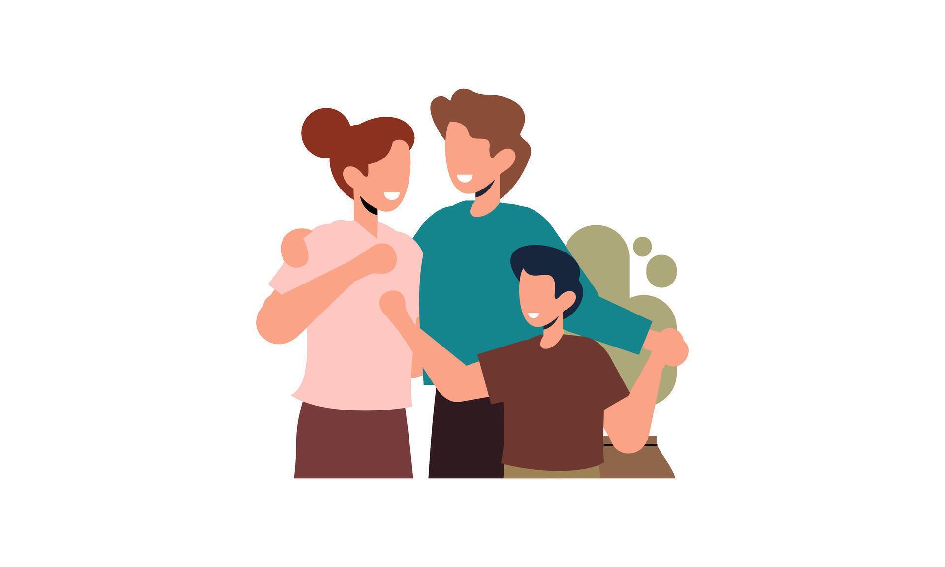 Happy big families hug illustration 46342447 Vector Art at Vecteezy