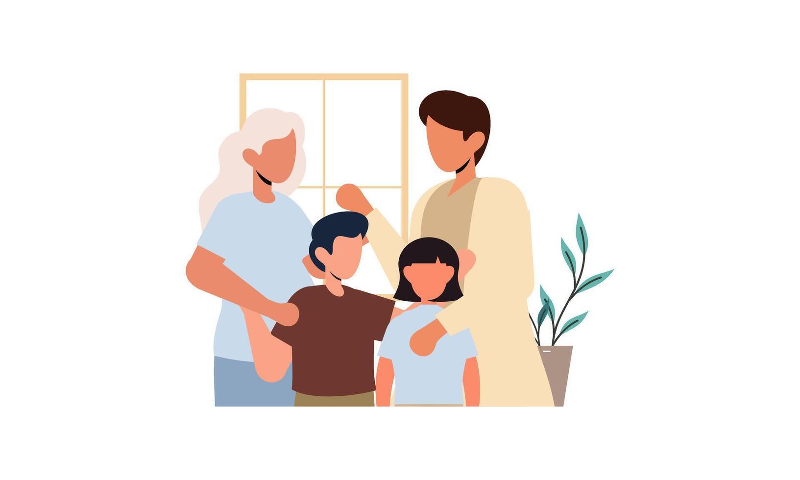 Happy big families hug illustration 46342458 Vector Art at Vecteezy