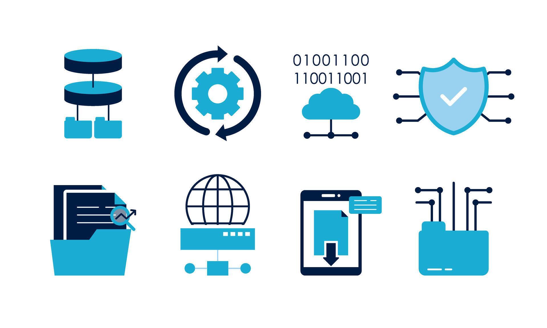 Data analytics icon set. Big data analysis technology symbol 46342650 ...