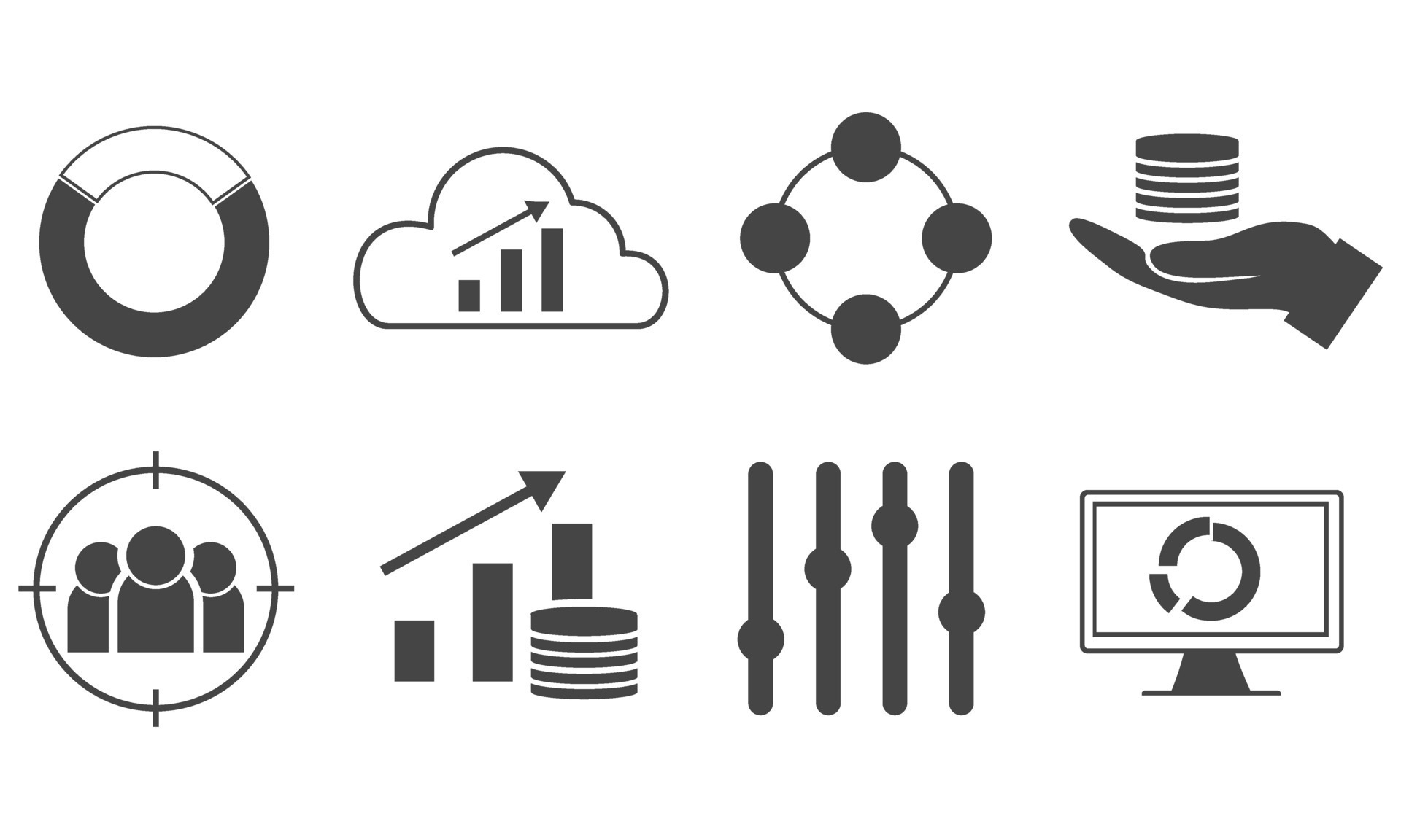Data Analytics Icon Set Big Data Analysis Technology Symbol 46342719