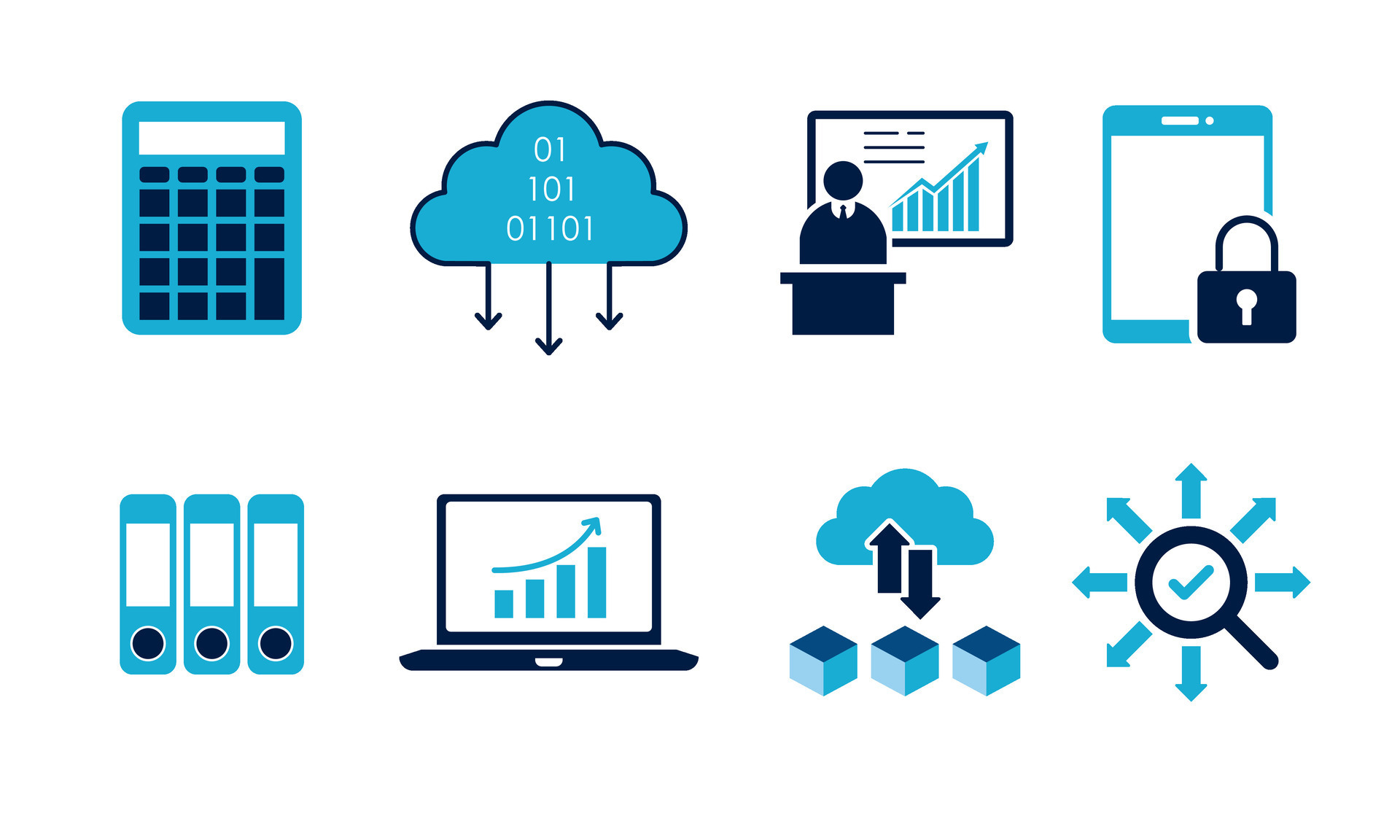 Data analytics icon set. Big data analysis technology symbol 46342723 ...