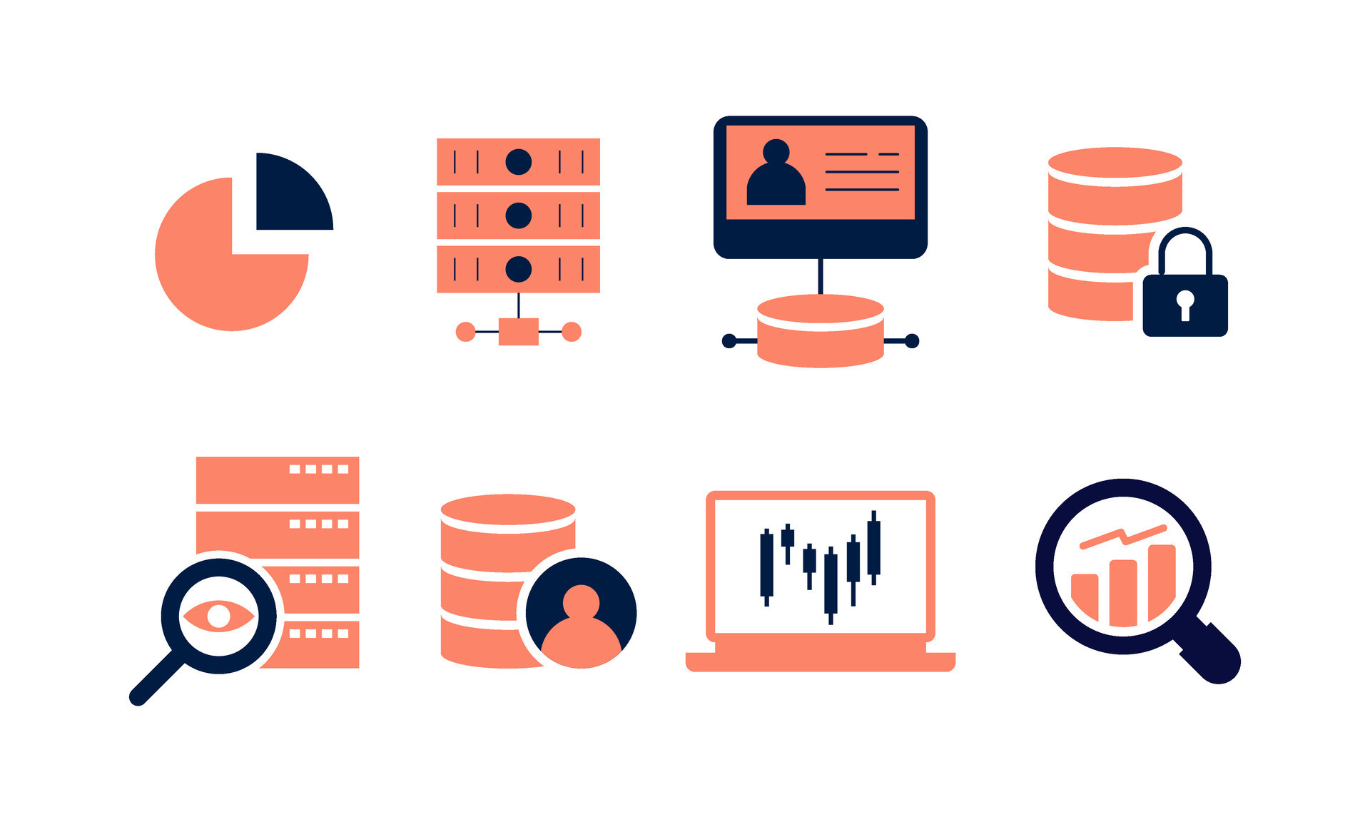 Data analytics icon set. Big data analysis technology symbol 46342734 ...