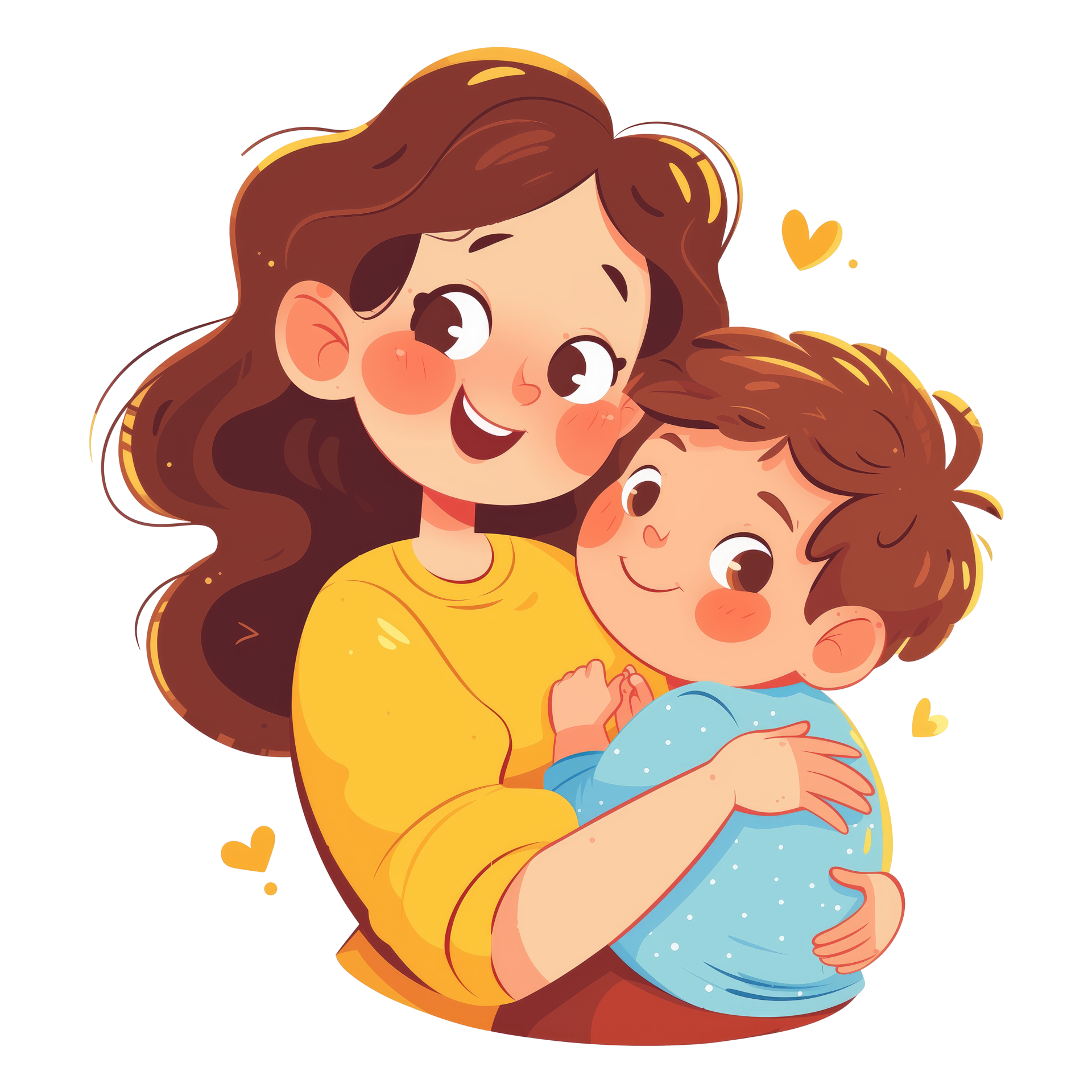 dibujos animados contento madre con su pequeño hijo 46346666 PNG
