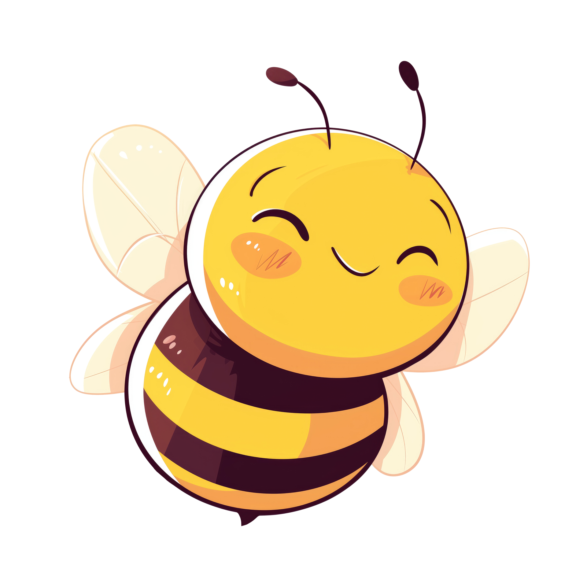 Cute happy bee cartoon character 46346866 PNG