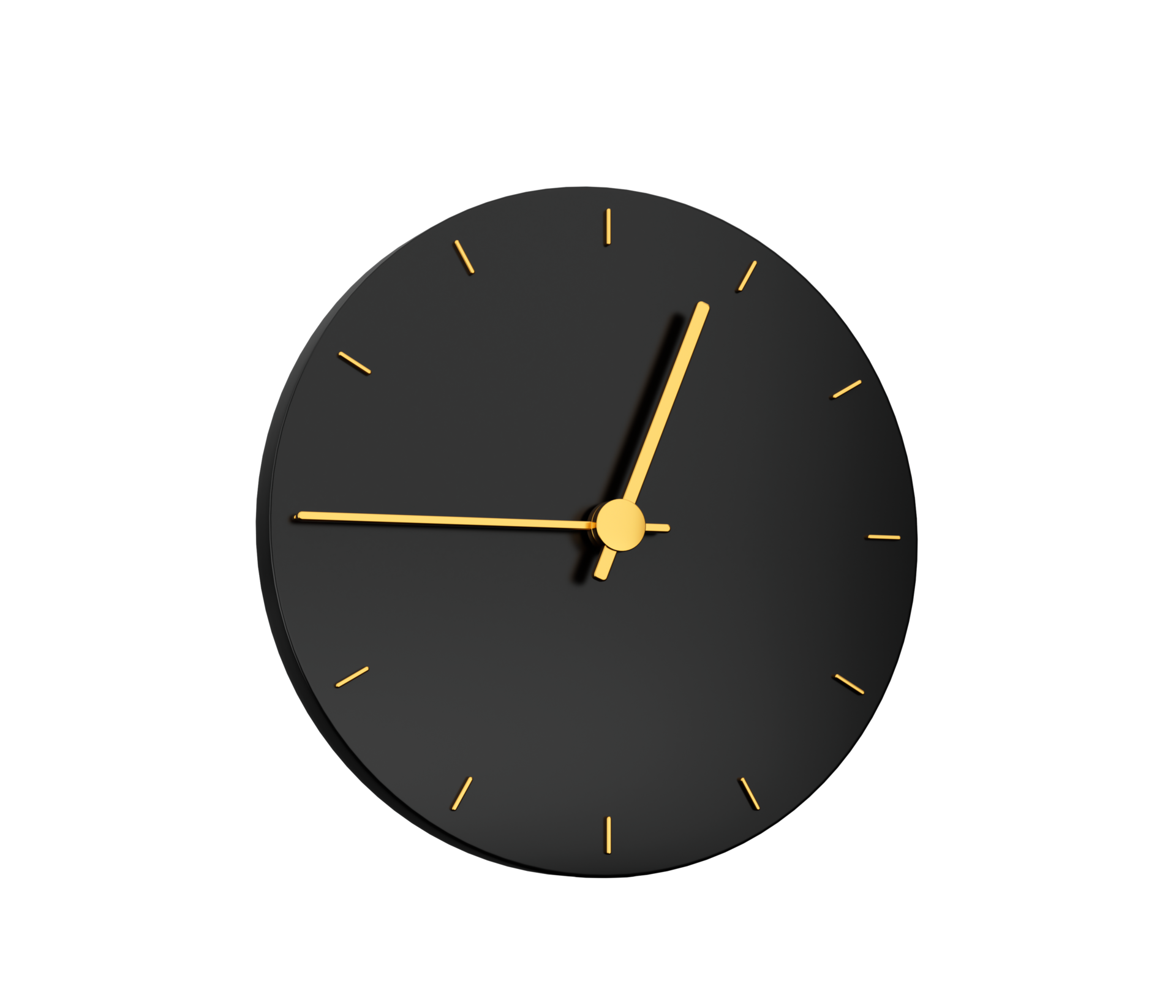 Premium Gold Clock icon isolated quarter to one on black icon . twelve ... Premium Gold Clock icon isolated quarter to one on black icon . twelve ...