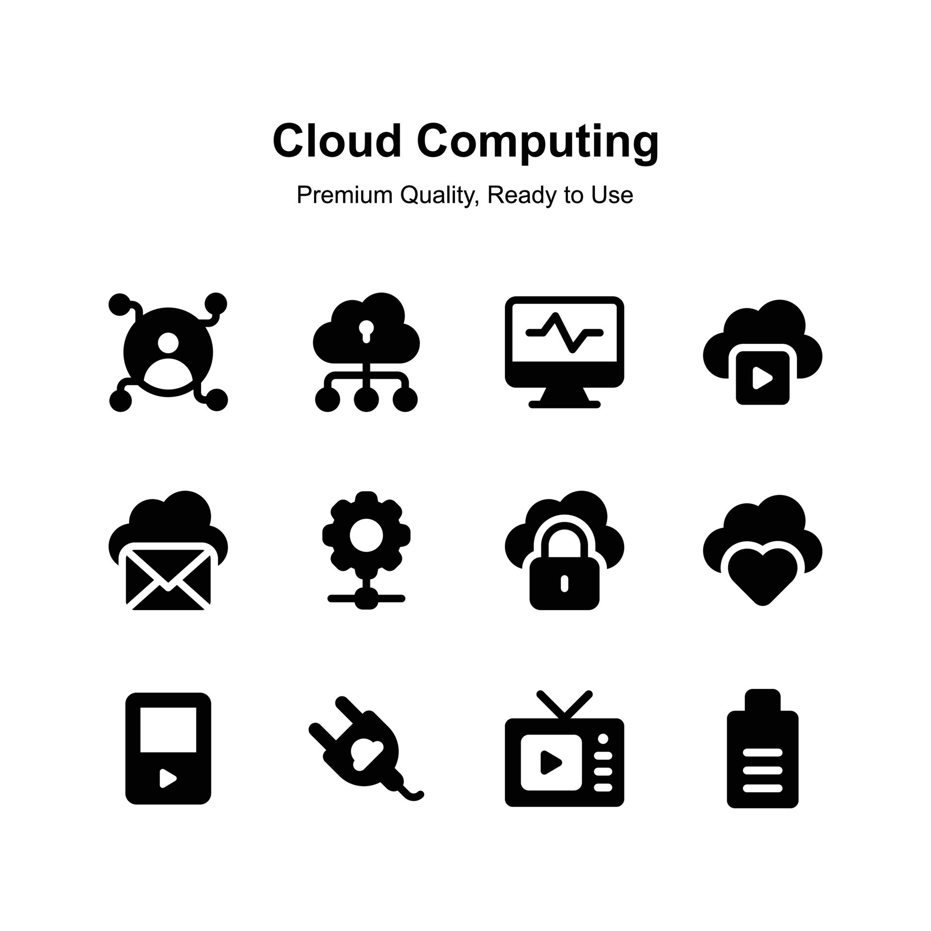 Cloud computing icons, ready to use in websites and mobile apps ...