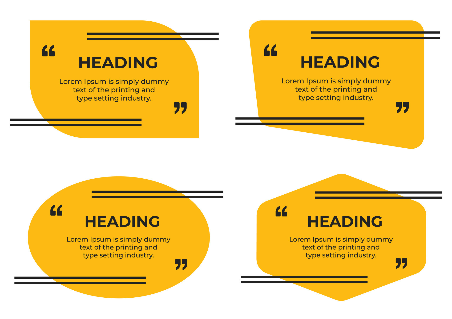 Heading Or Comment Text Frame With Quote Marks Simple Flat Illustration 46359904 Vector Art At