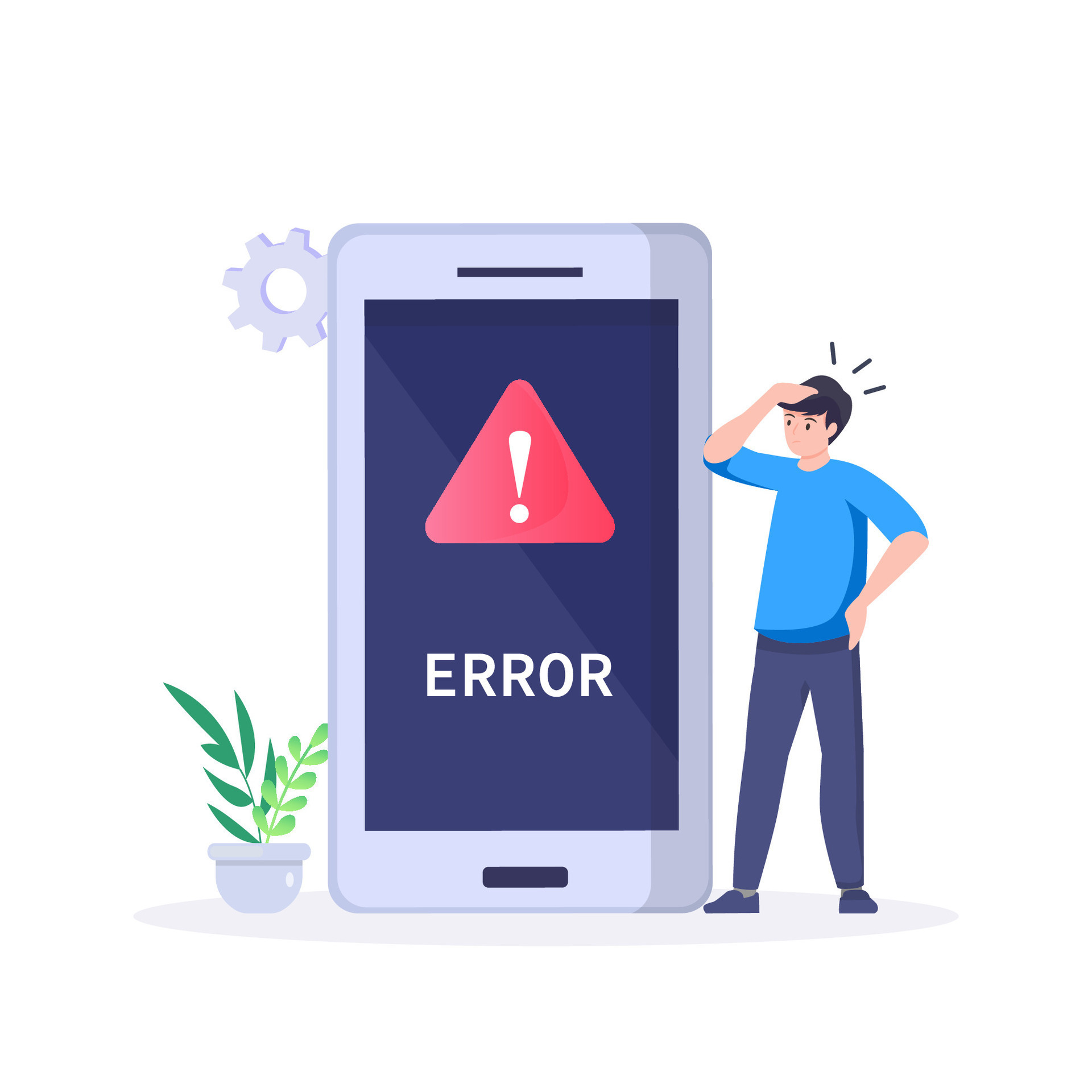 moderno plano ilustración de verificación ha fallado y qr error 46359939 Vector en Vecteezy