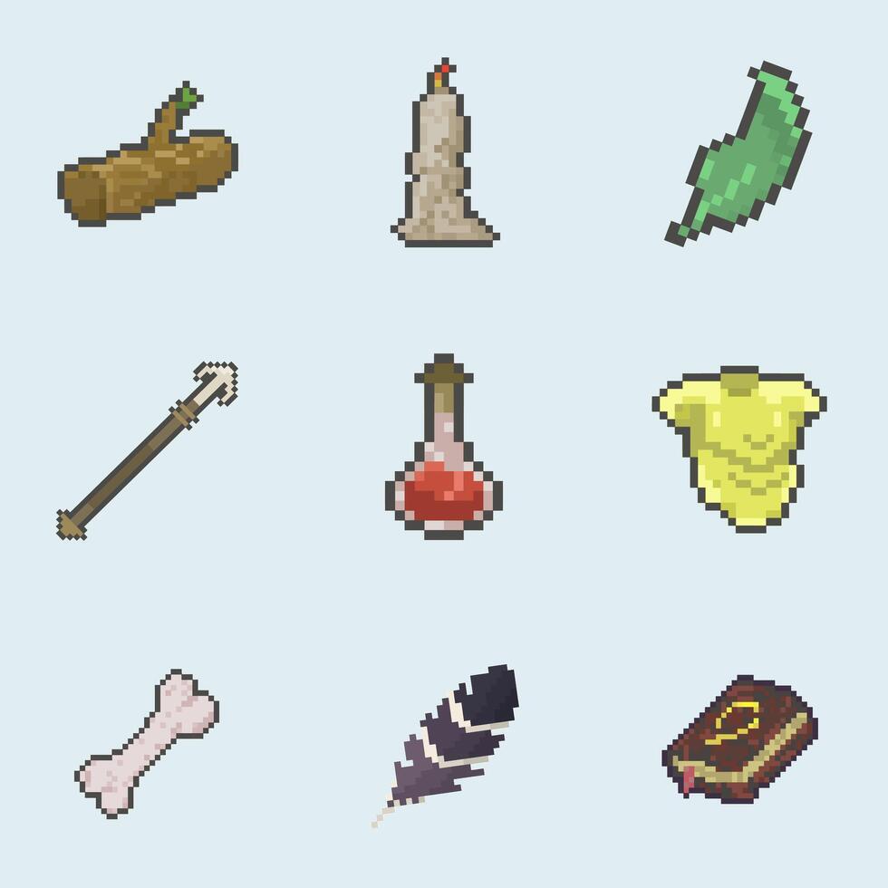 game items collection pixel art bundle collection for your digital ...