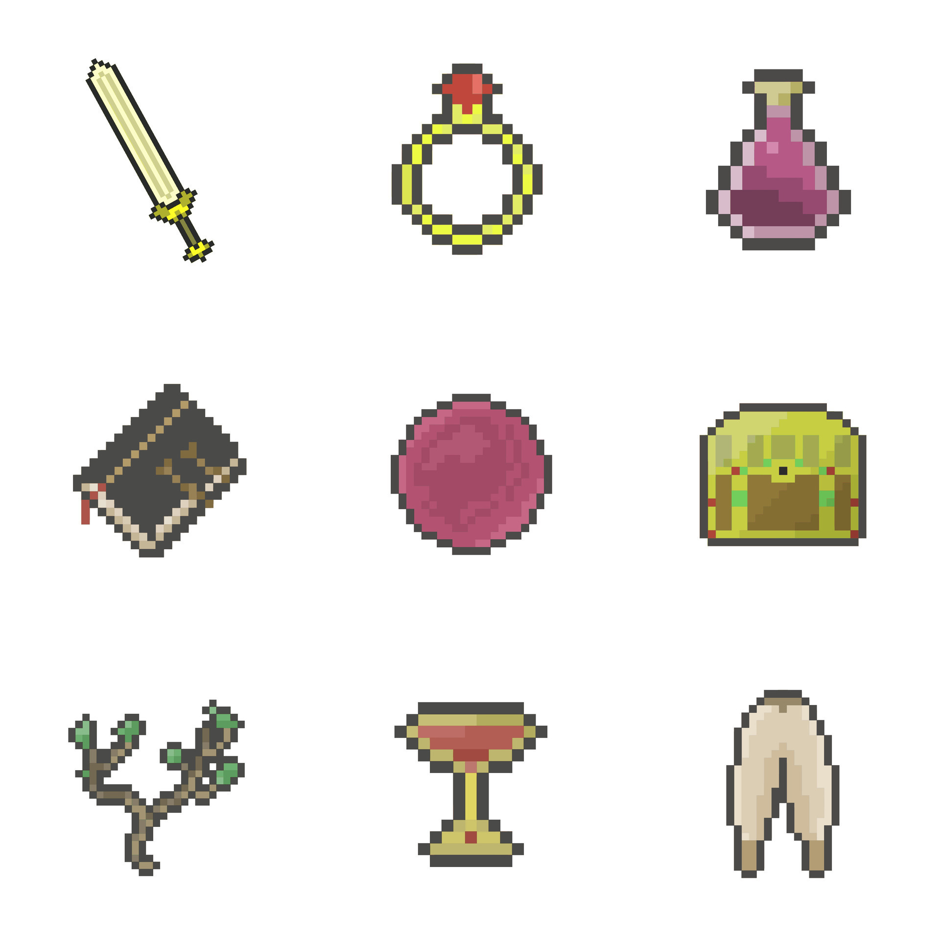 game items collection pixel art bundle collection for your digital ...