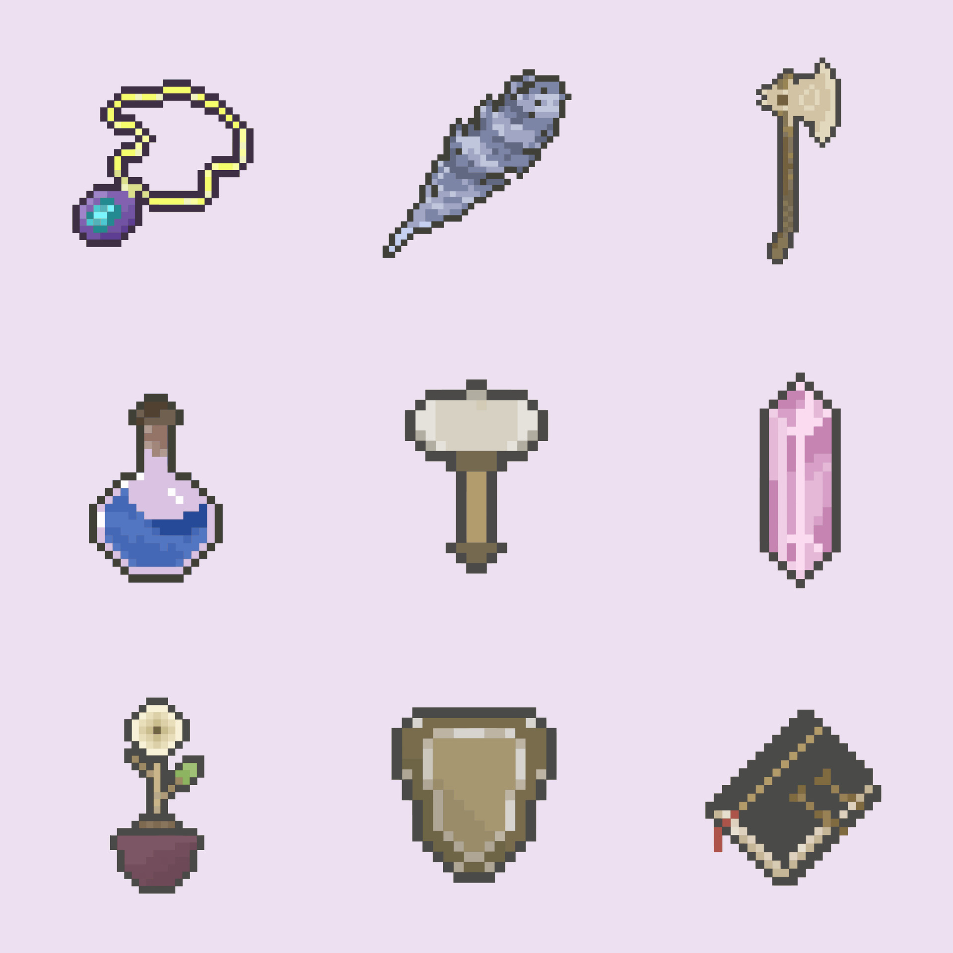 game items collection pixel art bundle collection for your digital ...