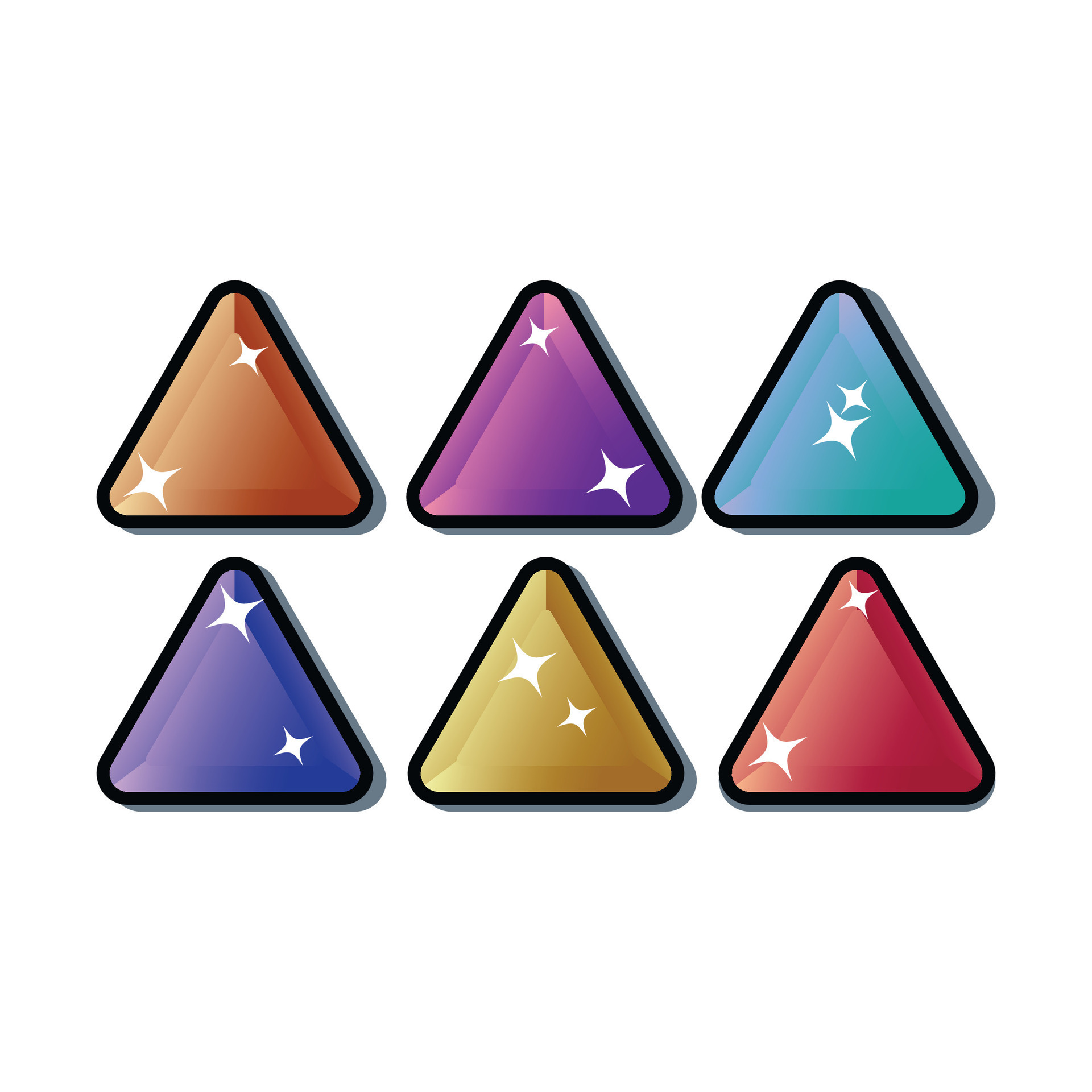 juego piedra preciosa, magia joya cristal o diamante icono, zafiro y amatista, rubí y Esmeralda ...