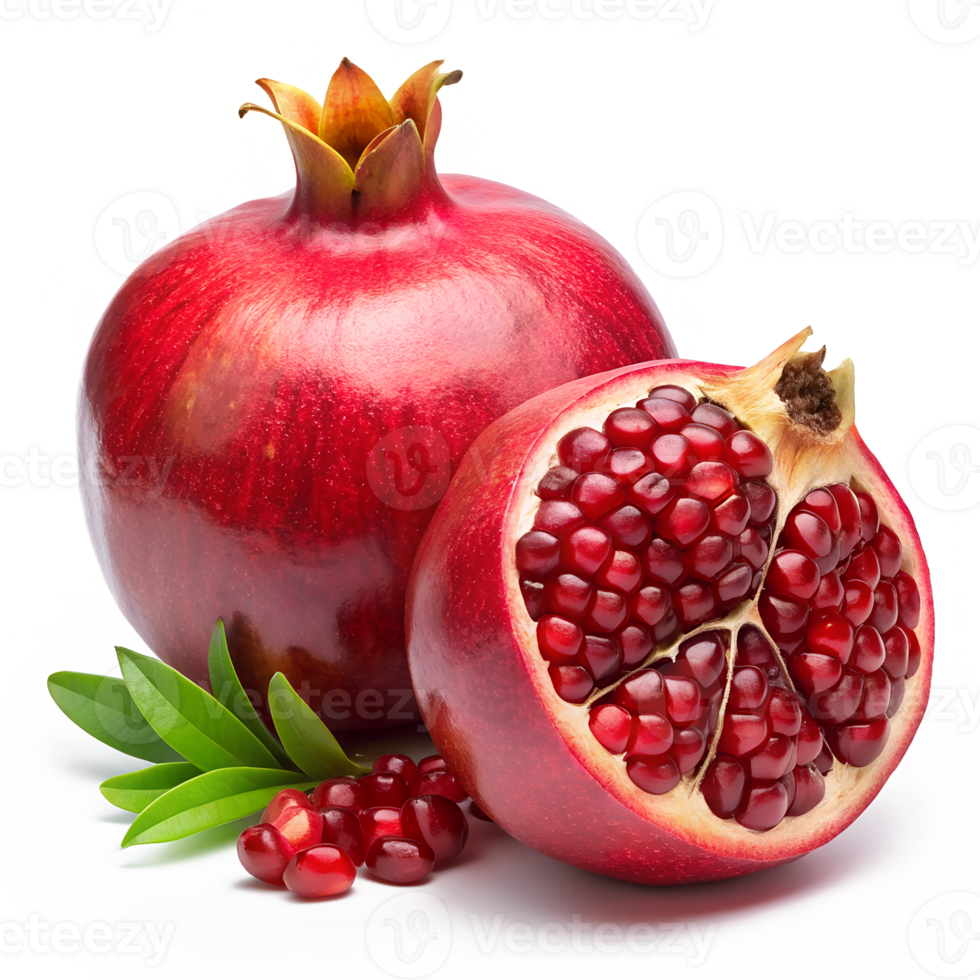 Two Pomegranates With Leaves 46365053 Png