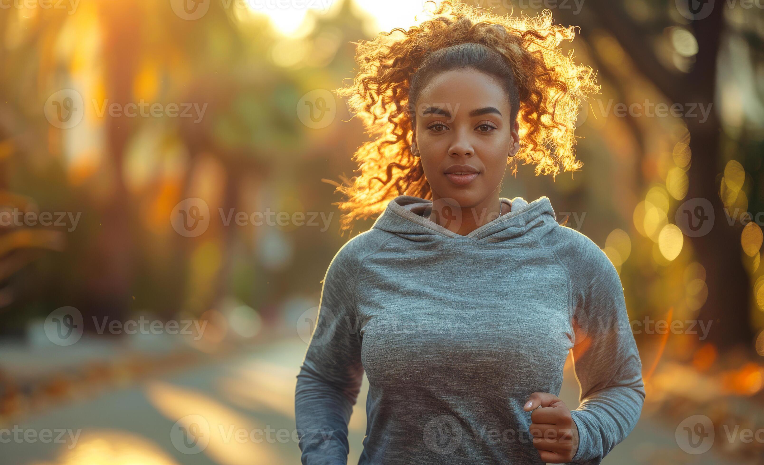 Young black woman running outdoors in the autumn 46368914 Stock Photo ... Young black woman running outdoors in the autumn 46368914 Stock Photo ...