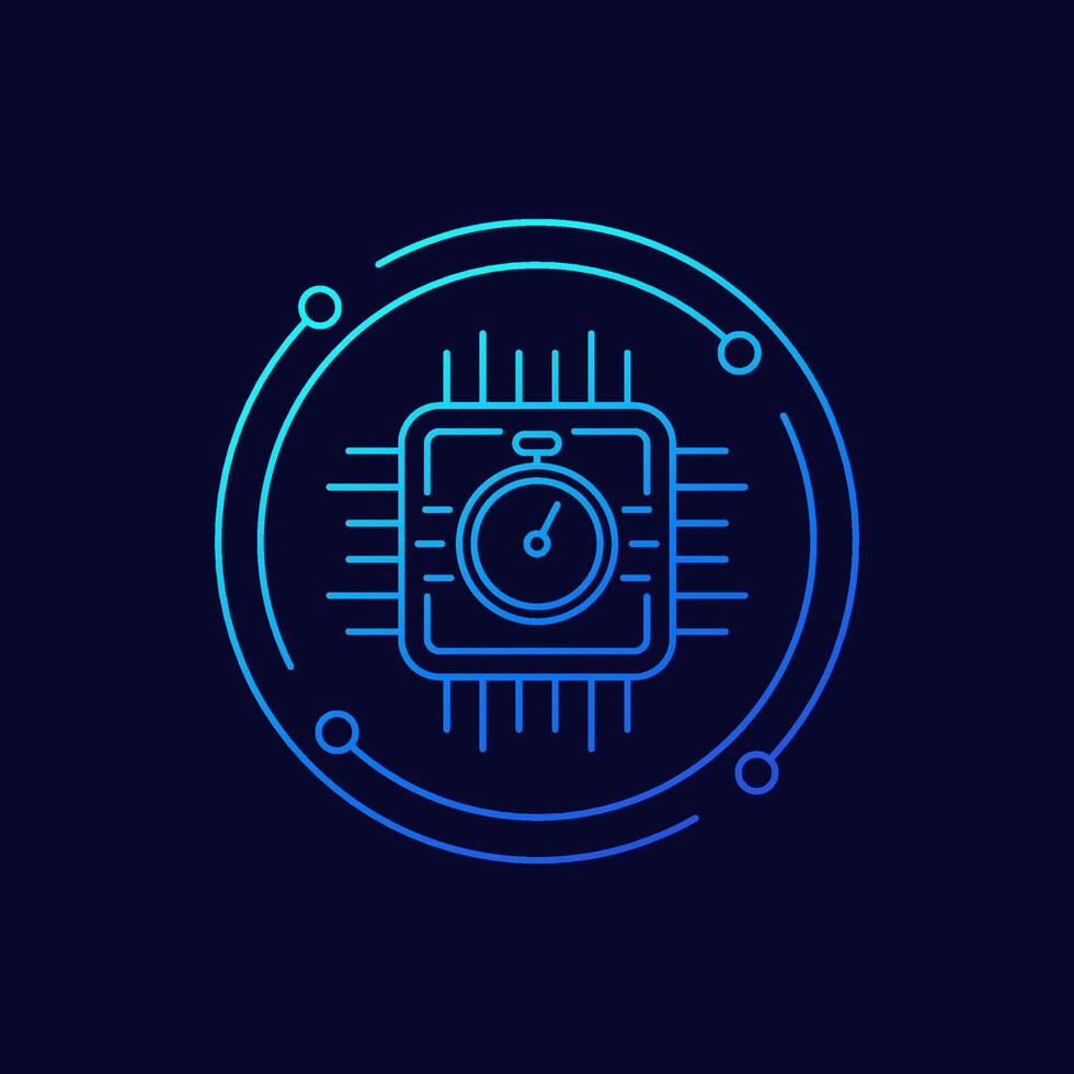 chipset performance test icon, linear design 46372592 Vector Art at ...