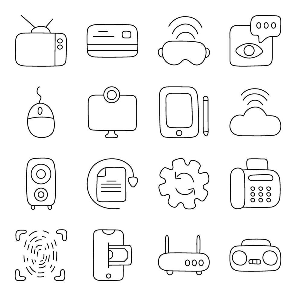 Set of Technology Linear Icons 46372913 Vector Art at Vecteezy