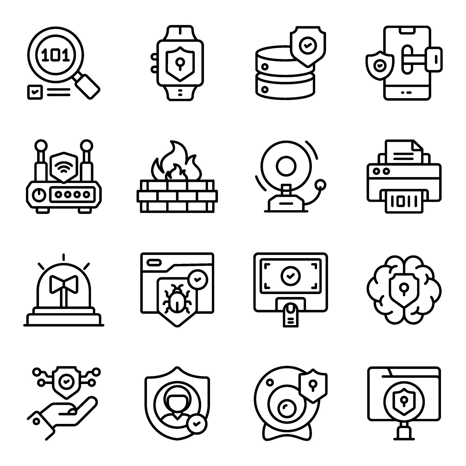 Pack Of Cybercrime And Cyber Security Linear Icon 46372977 Vector Art