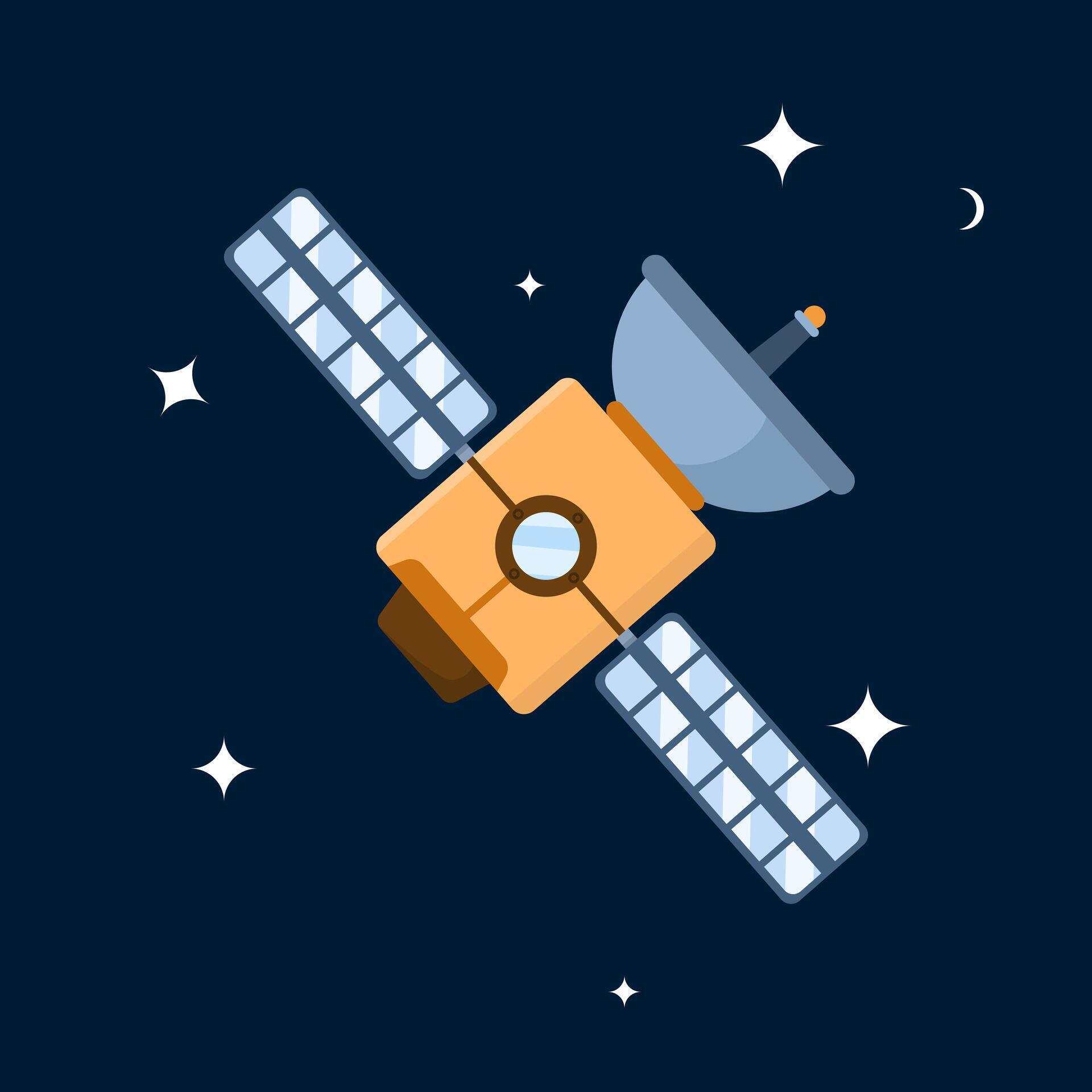 Satellite Concept in Space. space objects, satellites circling the ...