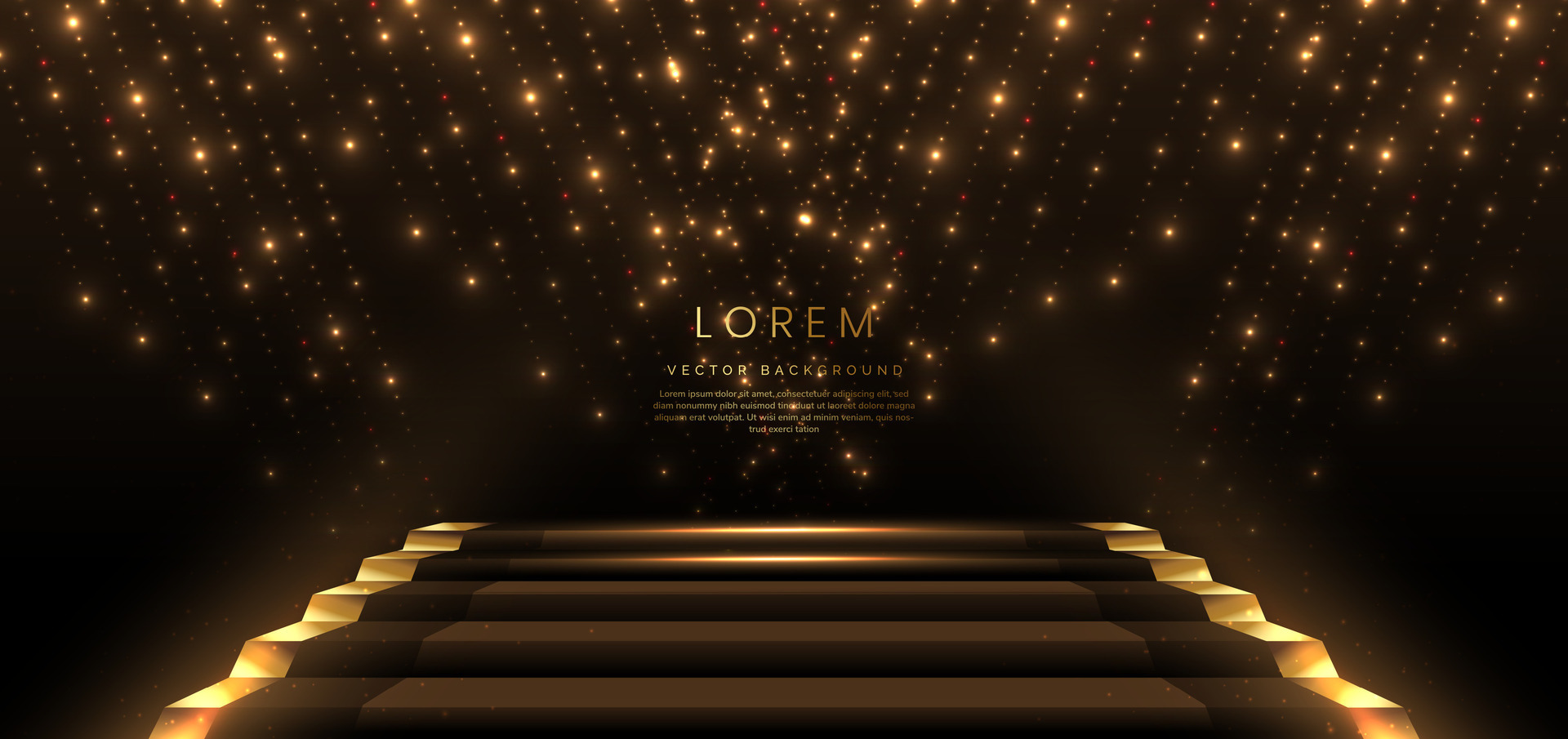 Elegant golden scene dot diagonal glowing with lighting effect sparkle on black background ...