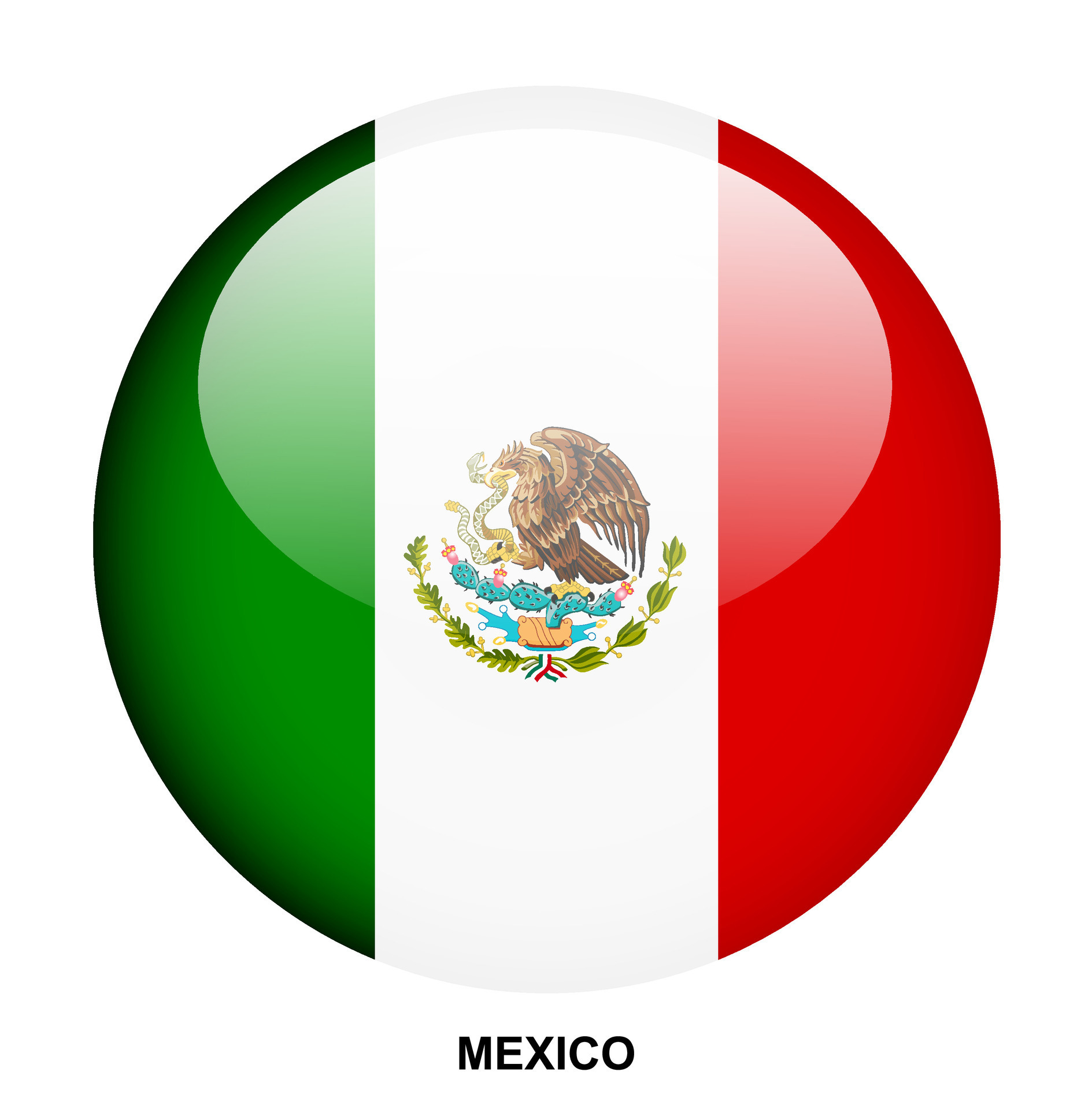 MEXICO flag button on white background 46392934 Vector Art at Vecteezy