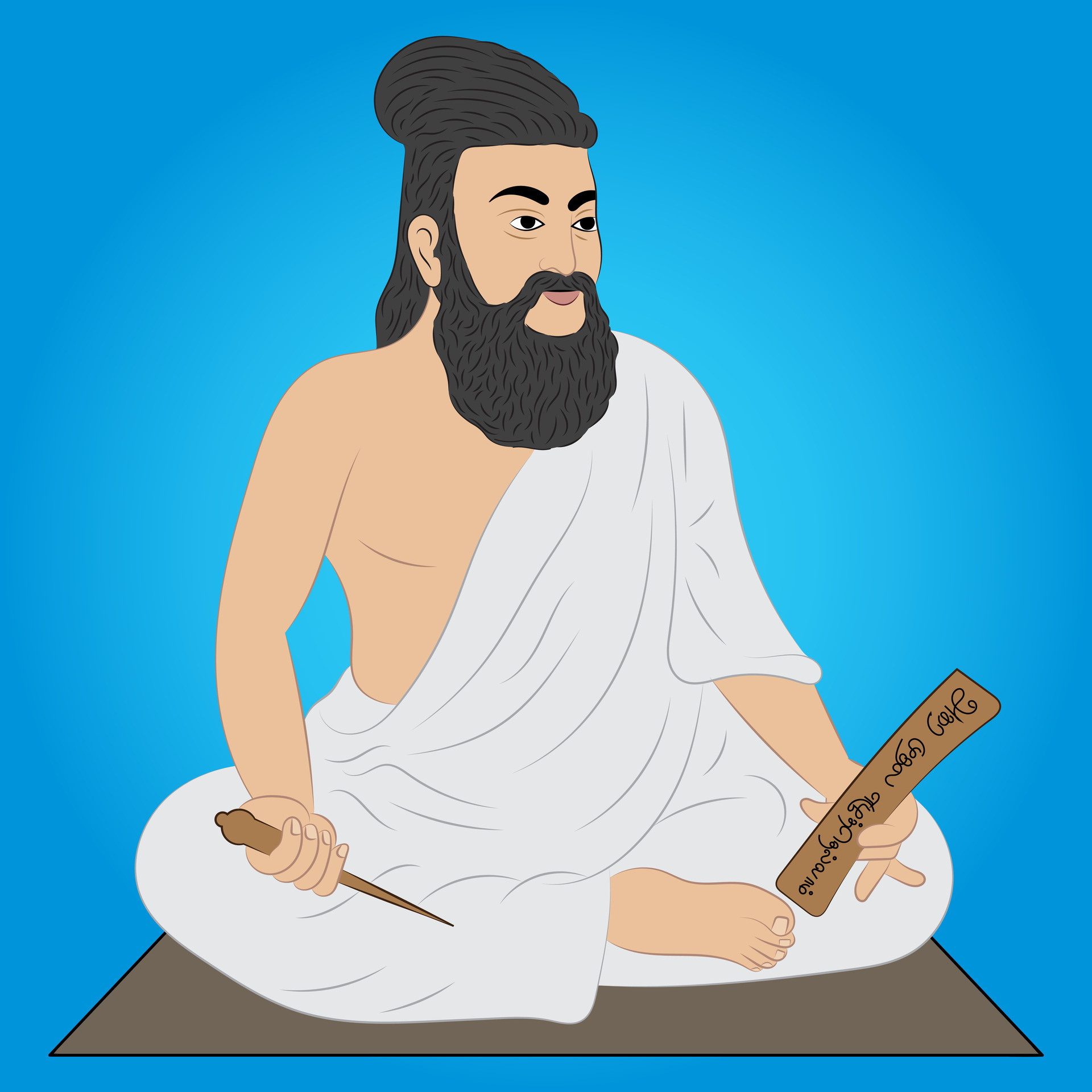 illustration of Thiruvalluvar , commonly known as 'Valluvar', was a celebrated Tamil poet and ...
