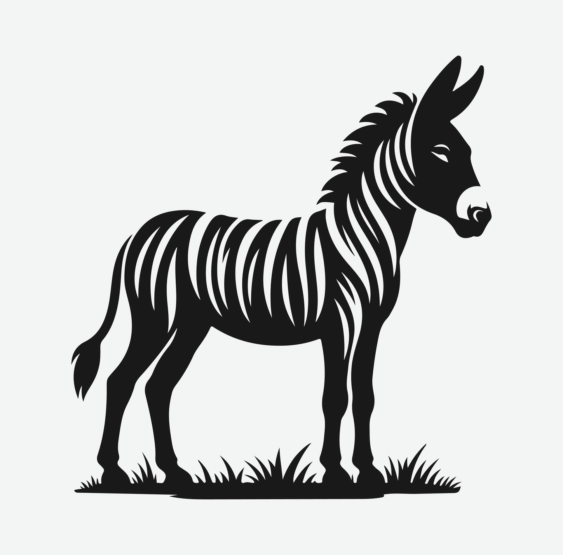 Intricate Donkey Silhouette with White Lines Inside, Stunning Art for ... Intricate Donkey Silhouette with White Lines Inside, Stunning Art for ...