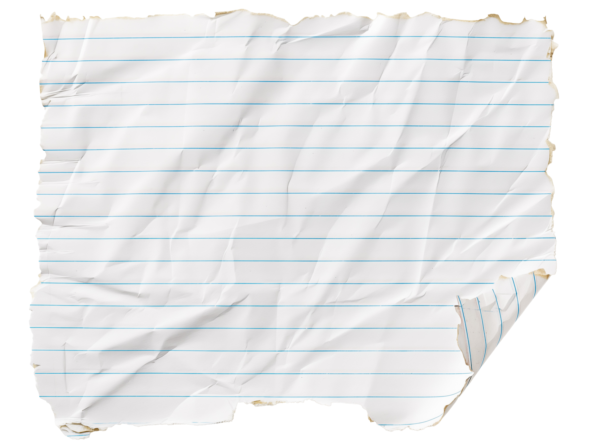 Notebook paper with torn edges on isolated background 46396698 PNG