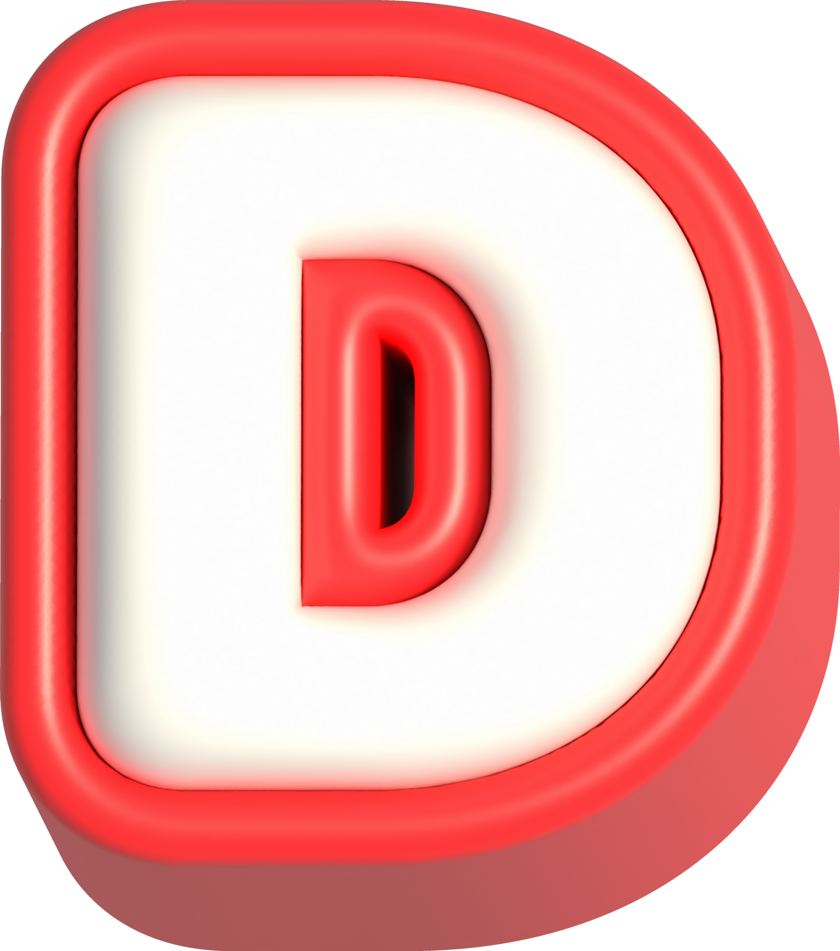 Letter D, 3d rendering uppercase alphabet 46398251 PNG