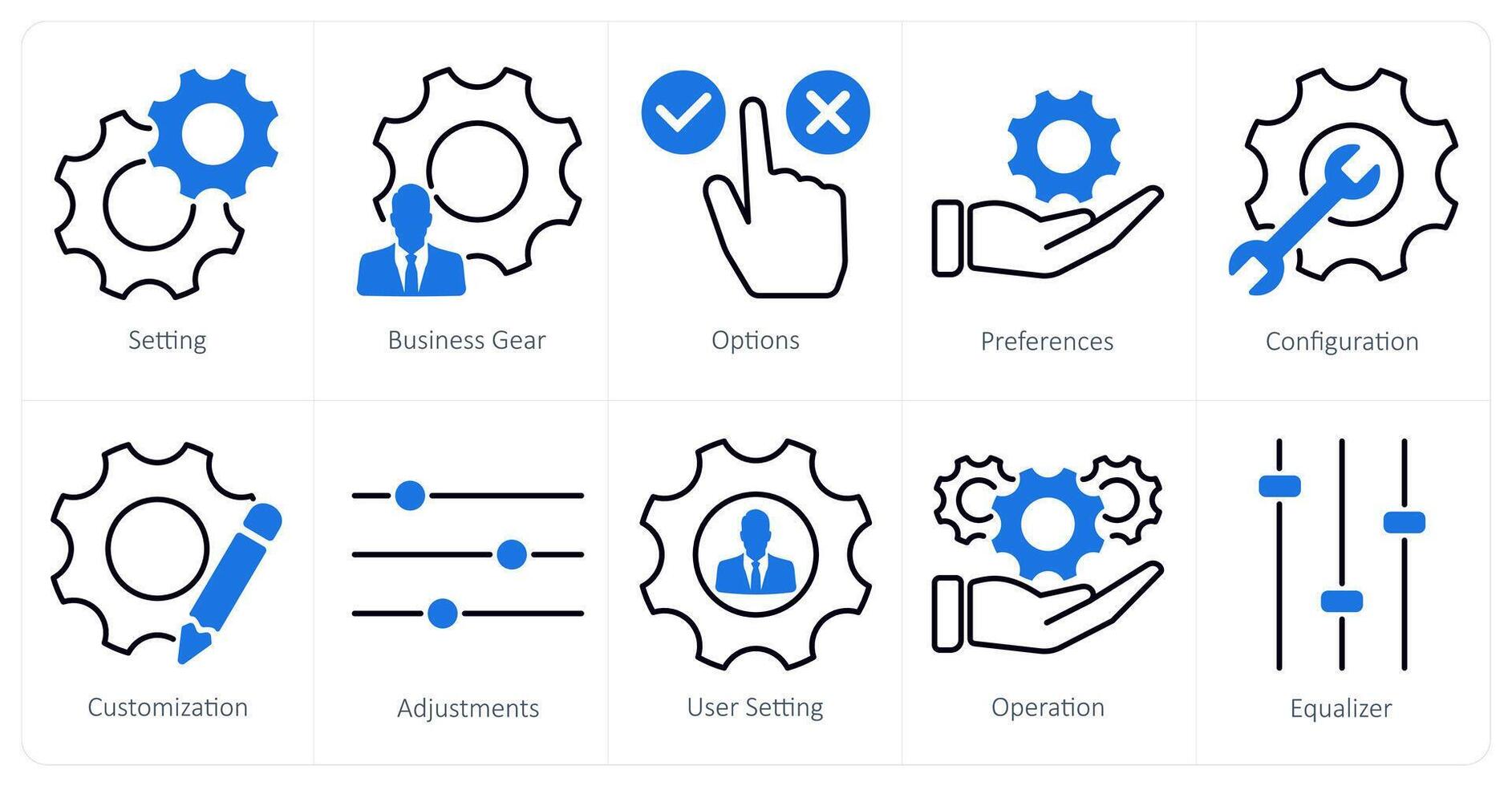 A Set Of 10 Settings And Configuration Icons As Setting Business Gear Options 46398582 Vector