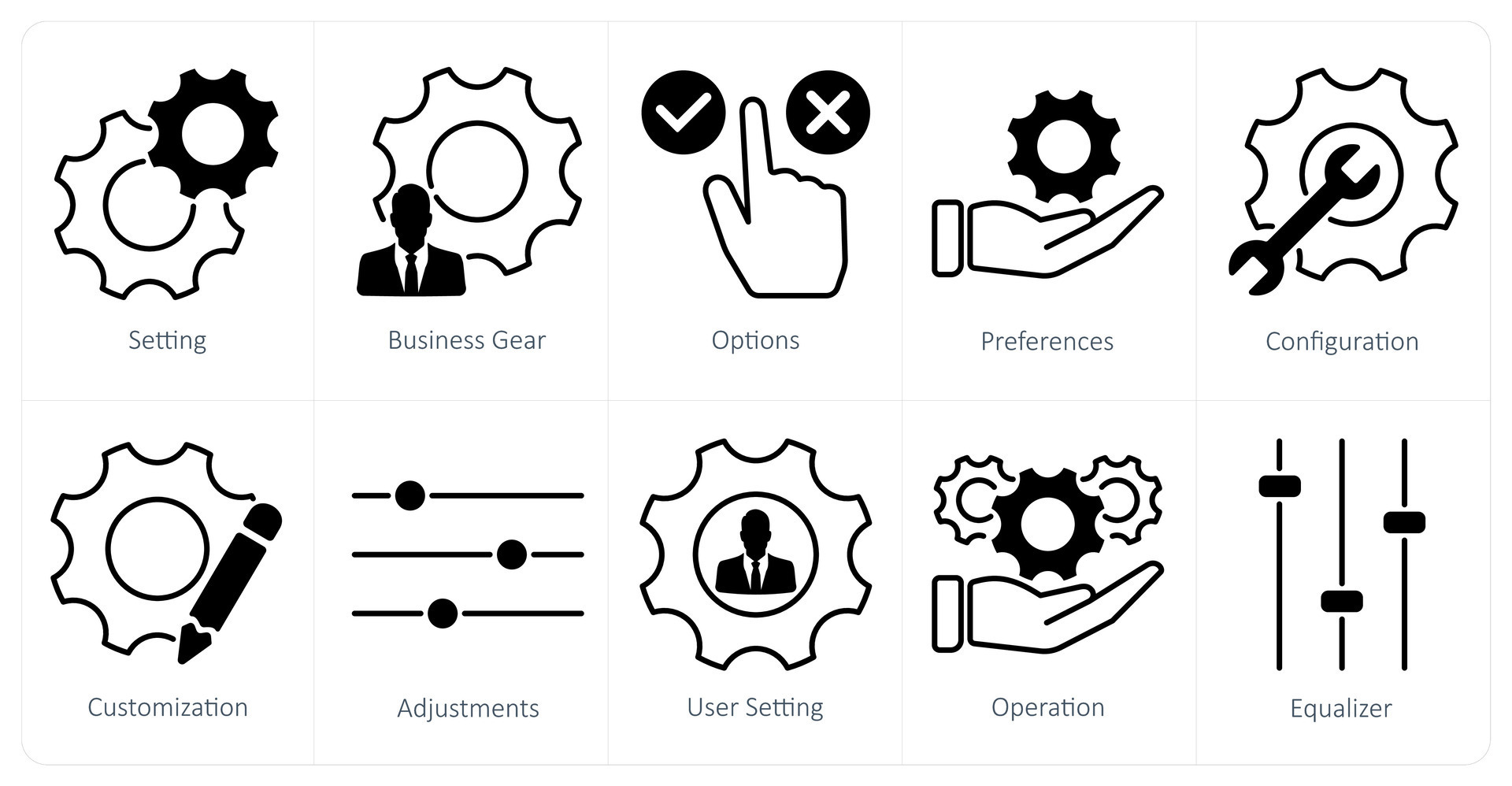 A Set Of 10 Settings And Configuration Icons As Setting Business Gear Options 46398655 Vector