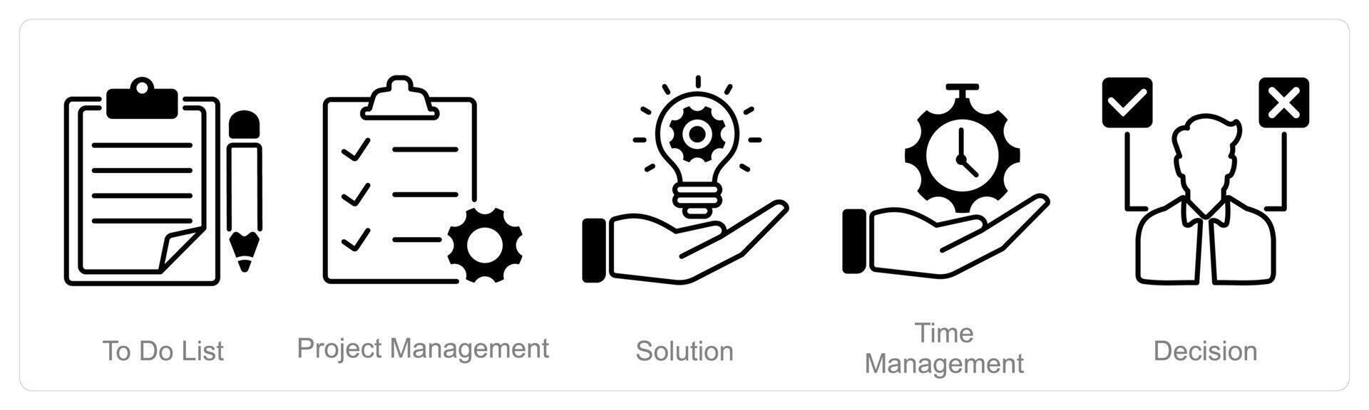A set of 5 Project Management icons as to do list, project management ...
