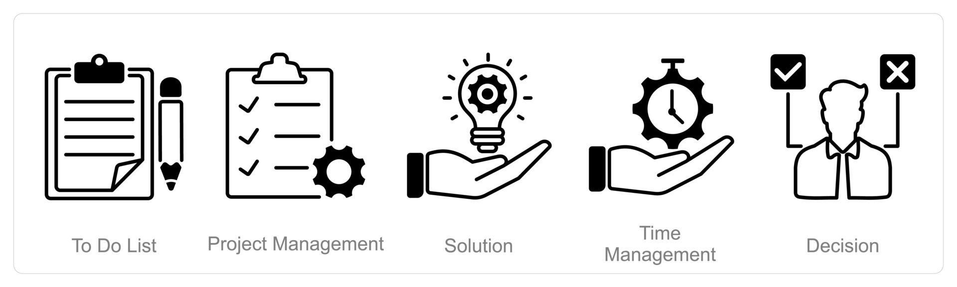 A set of 5 Project Management icons as to do list, project management ...