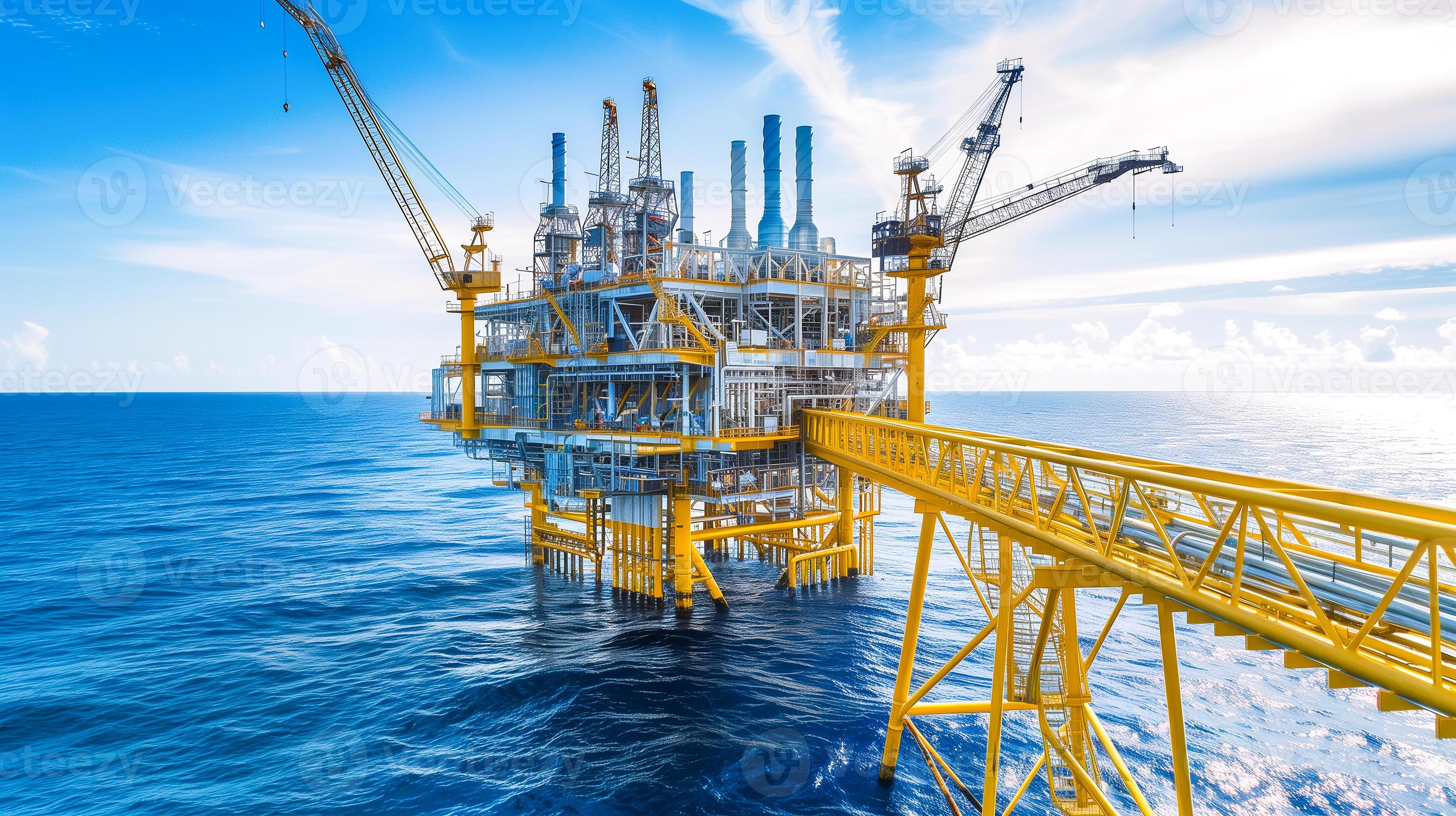 Rig offshore oil refinery in the sea produce power energy process of world. 46408535 Stock Photo ...