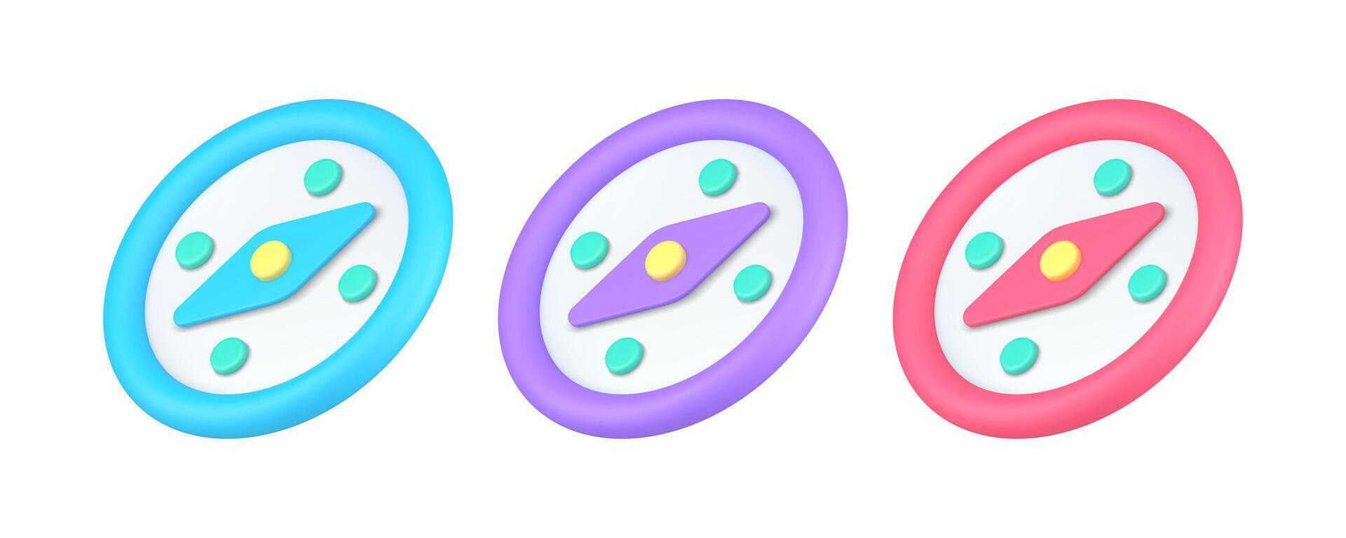 Compass Navigation Location Measurement Direction Orientation With Arrow 3d Icon Set 46415450