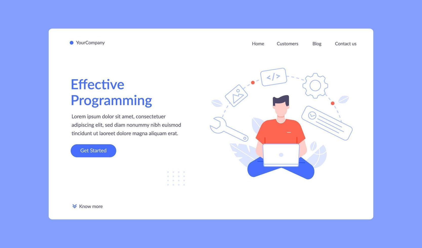 Effective programming landing page, work with script 46419020 Vector ...
