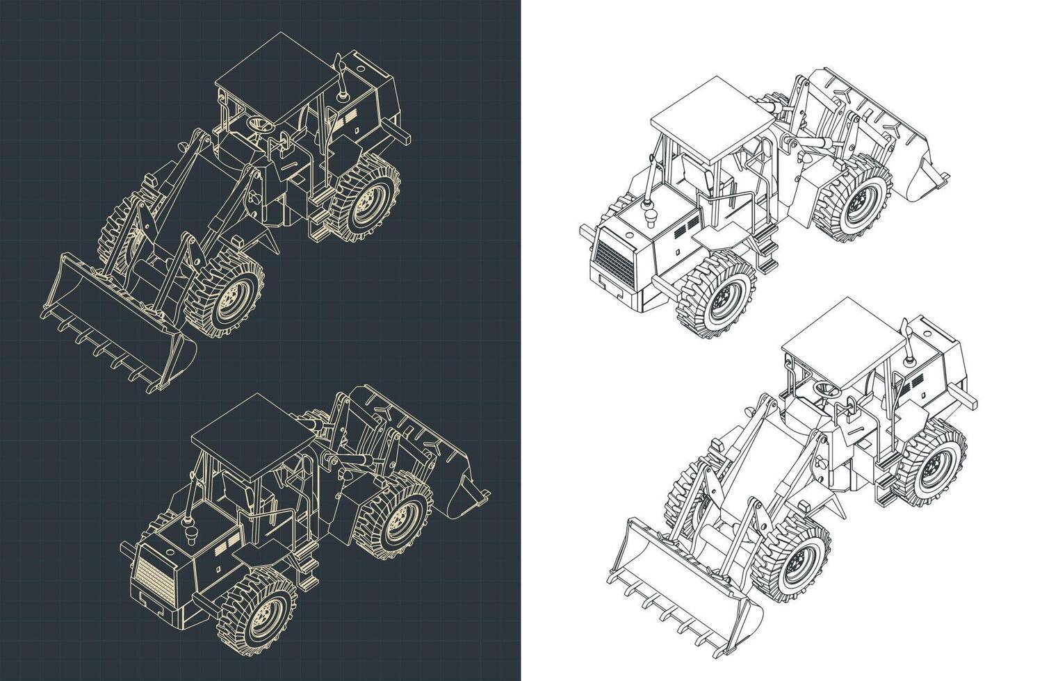Wheel loader isometric blueprints 46421354 Vector Art at Vecteezy Wheel loader isometric blueprints 46421354 Vector Art at Vecteezy