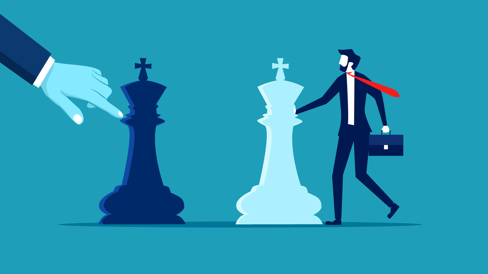 Businessman And Businessman Playing Chess On A Blue Background 46422277 Vector Art At Vecteezy