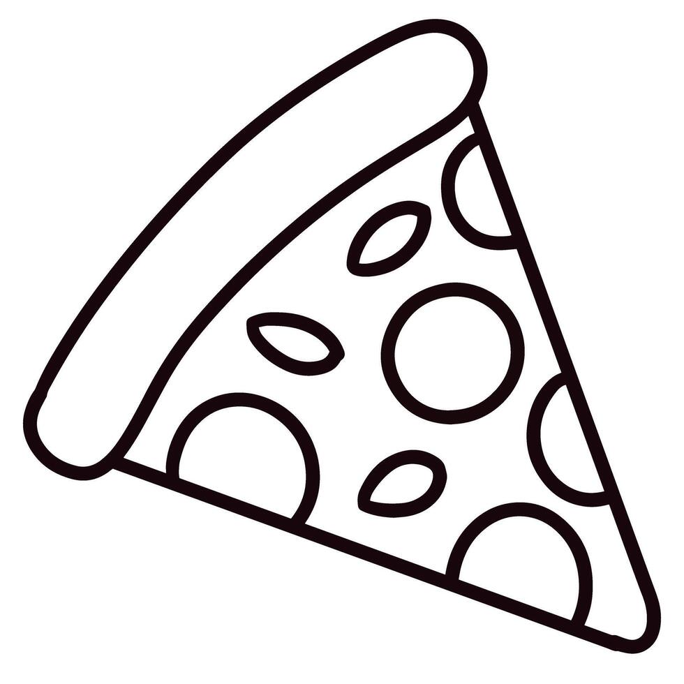 Simple and easy coloring page slice of pizza for kids 46425279 Vector ...