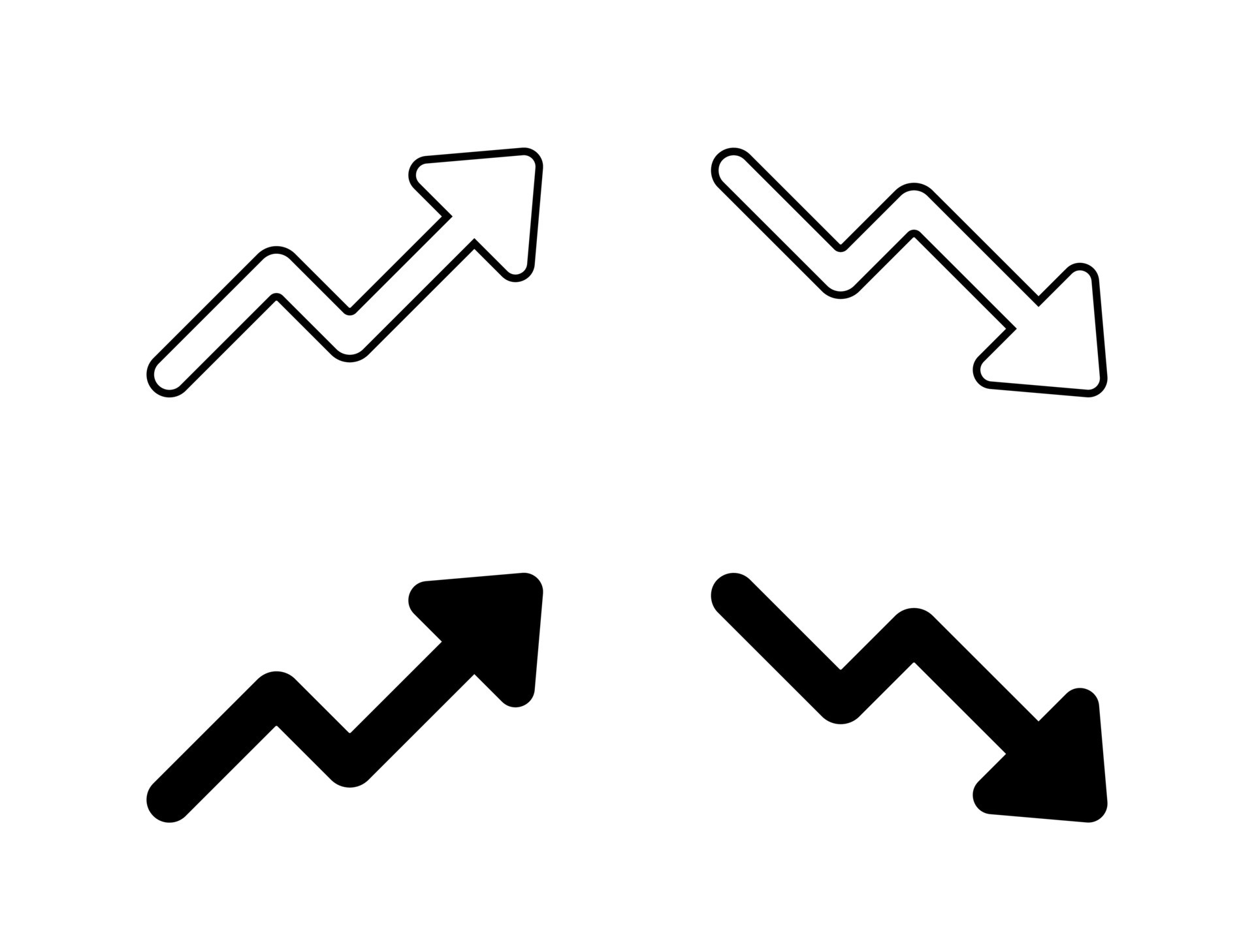 Up and down arrow icon in rounded shape. Increase and decrease concept ...