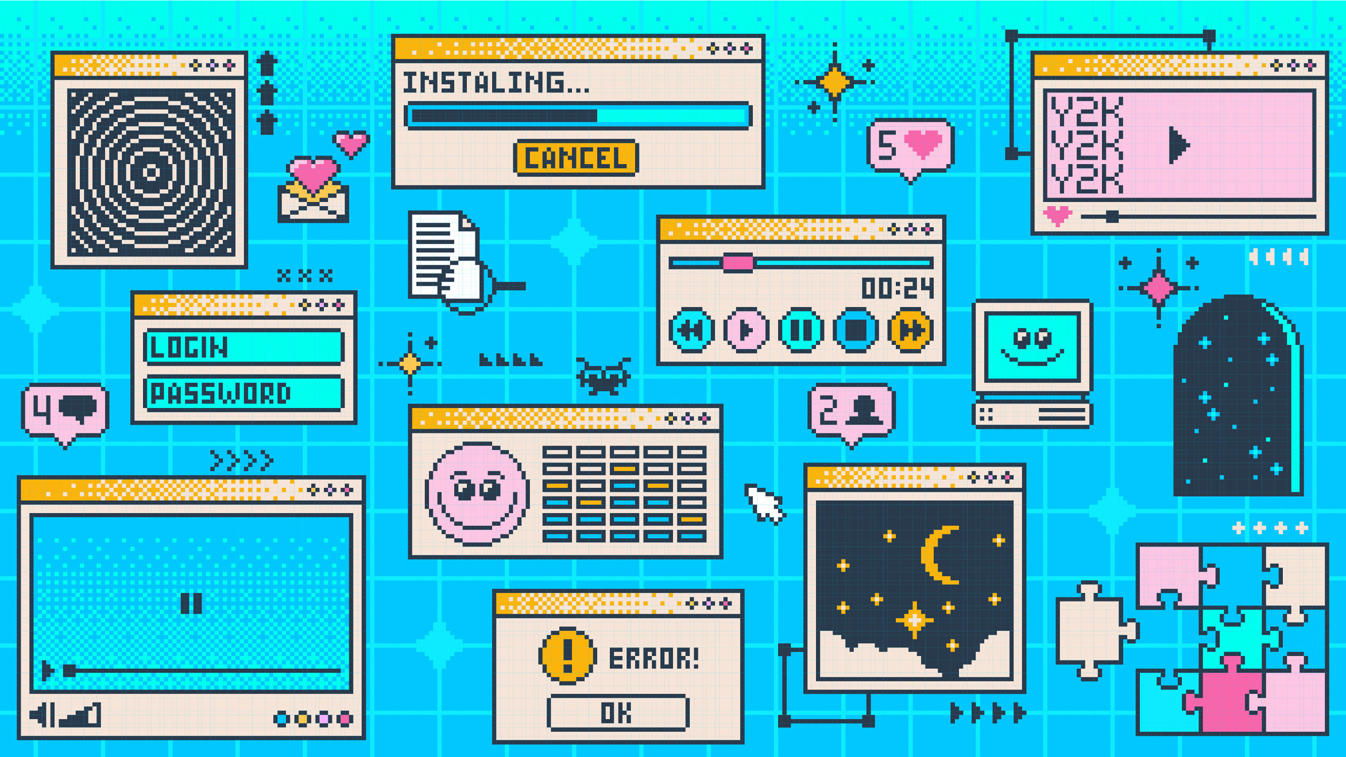 Retro y2k page, computer window interface, 46427826 Vector Art at Vecteezy