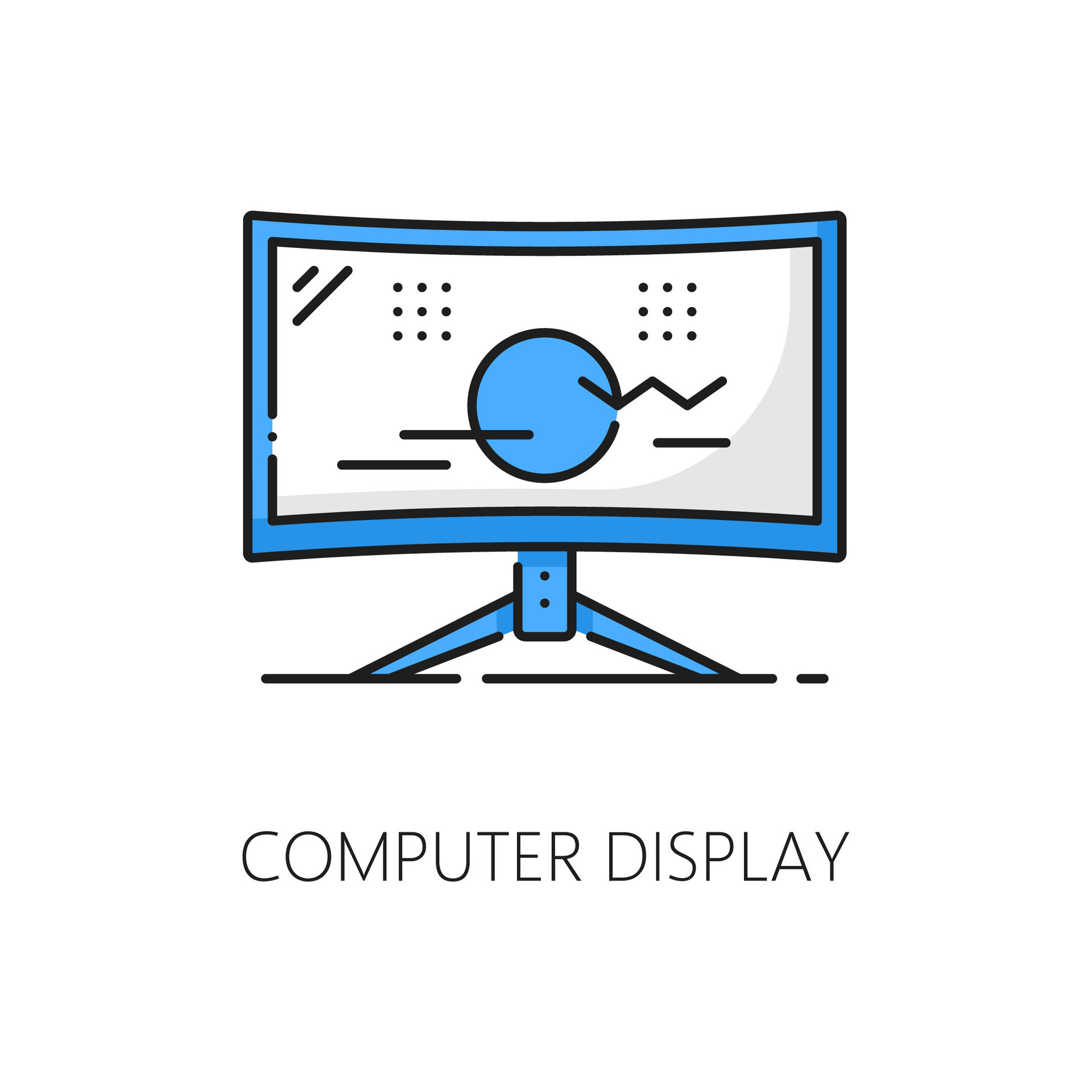 Computer display software thin line color icon 46428093 Vector Art at ... Computer display software thin line color icon 46428093 Vector Art at ...