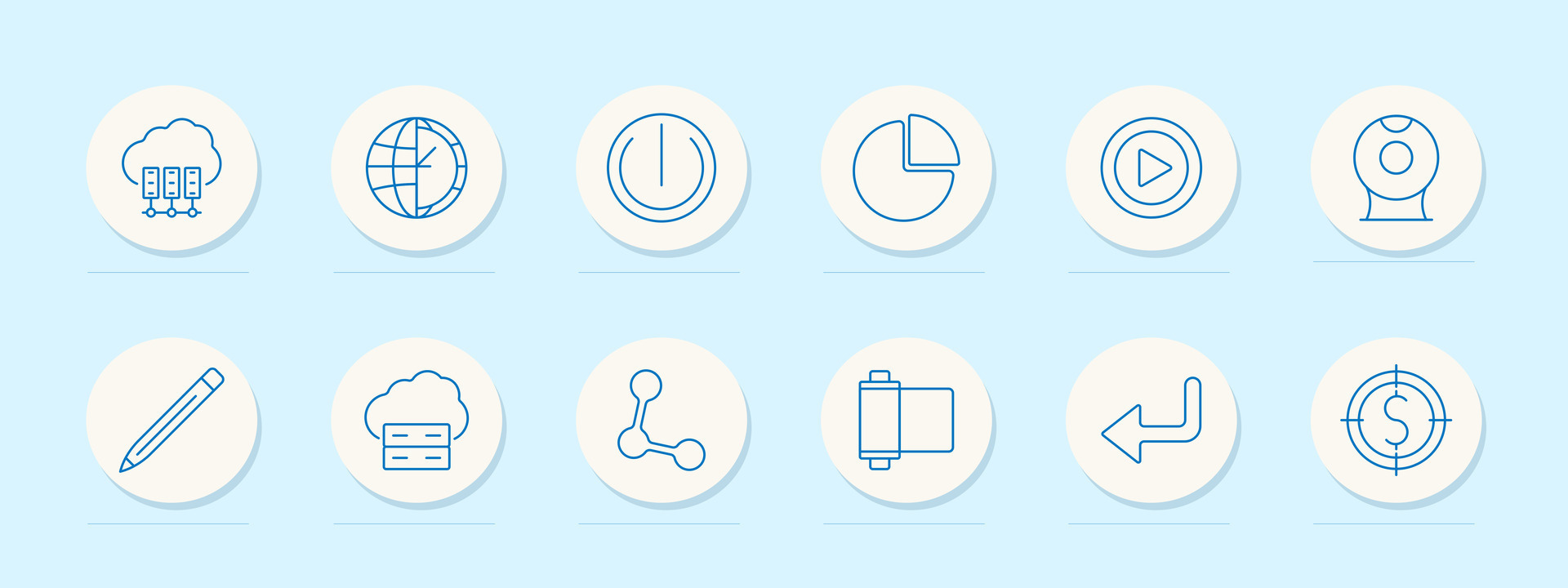 Data management set icon. Server, graph, cloud, and storage. Database ...
