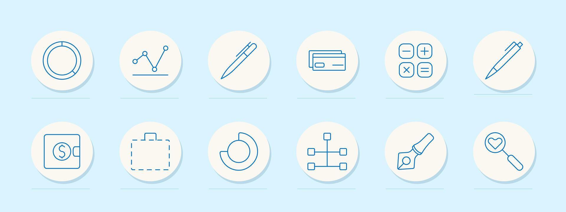 Data analytics set icon. Chart, bar graph, clock, clipboard, document ...