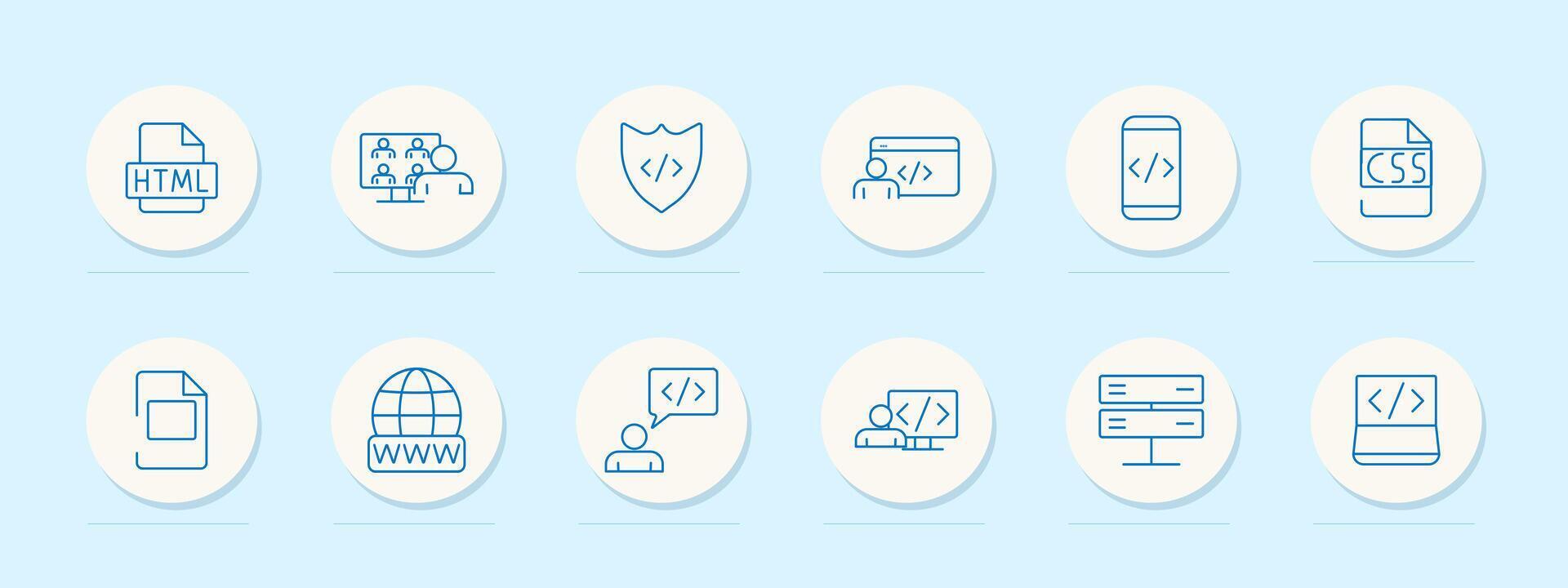 Web Development Set Icon Html Team Shield User Mobile Coding Css 9624