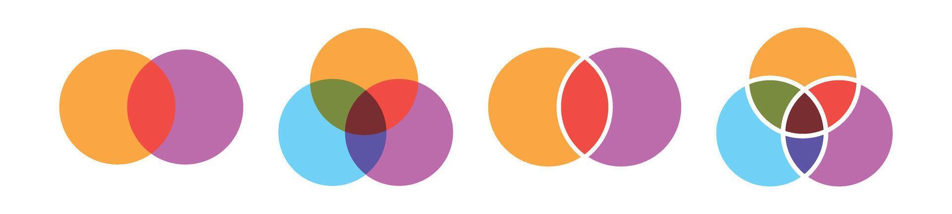 Venn diagram with overlapping circles. Infographic with intersections ...