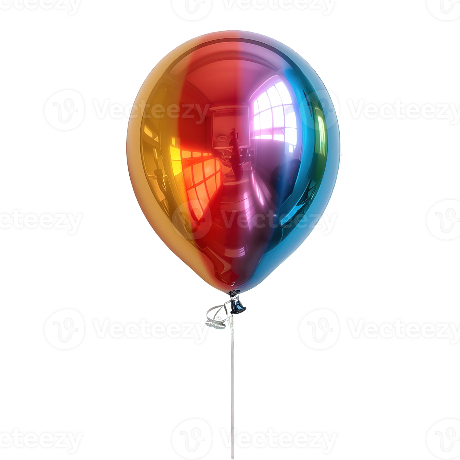 metallic rainbow color party balloon isolated on transparent background ...