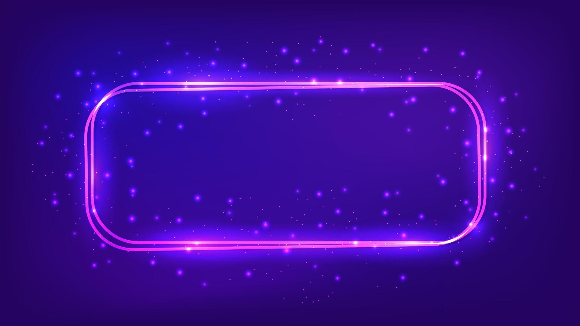 Neon double rounded rectangular frame 46436494 Vector Art at Vecteezy