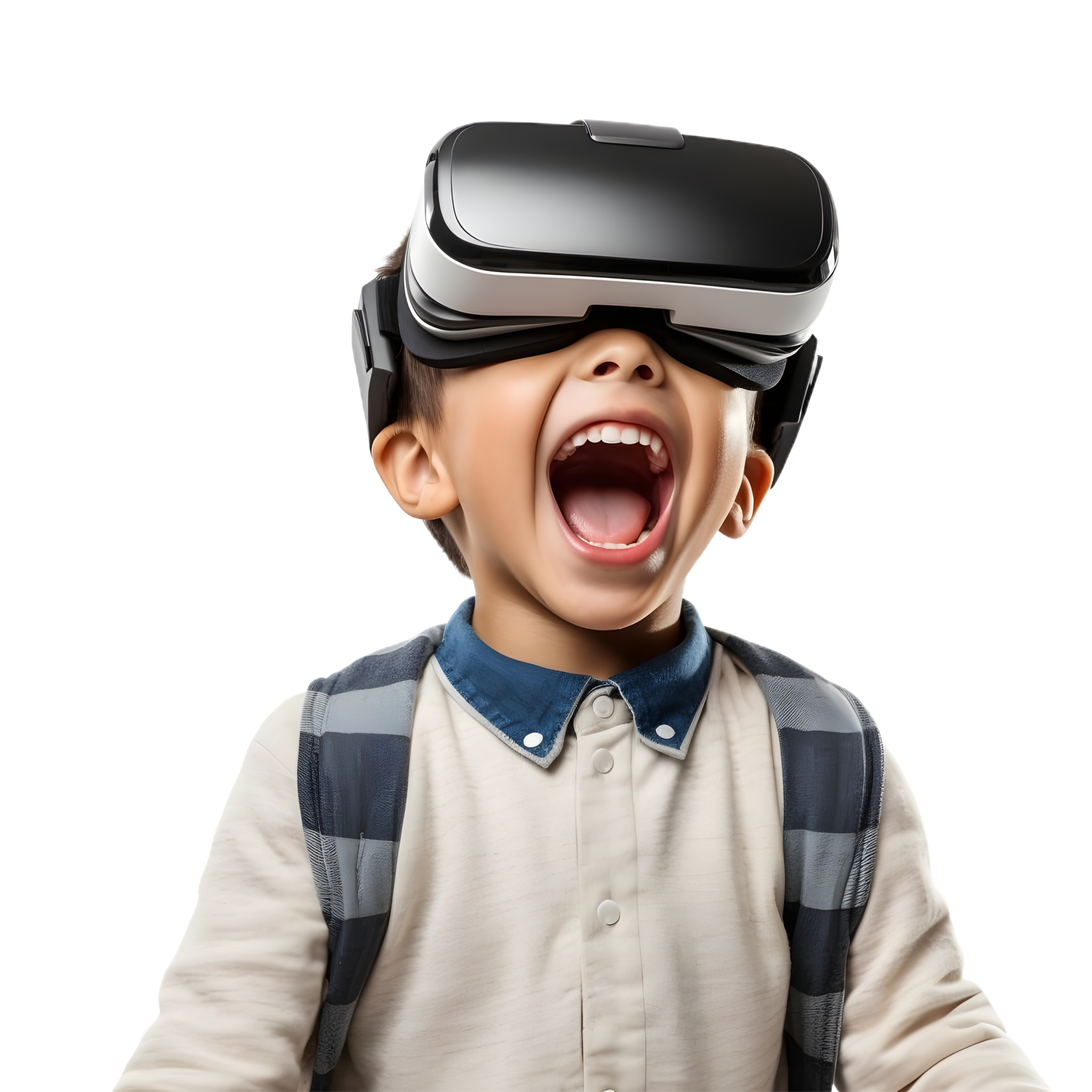 Kid using virtual reality headset surprised 46437795 PNG Kid using virtual reality headset surprised 46437795 PNG