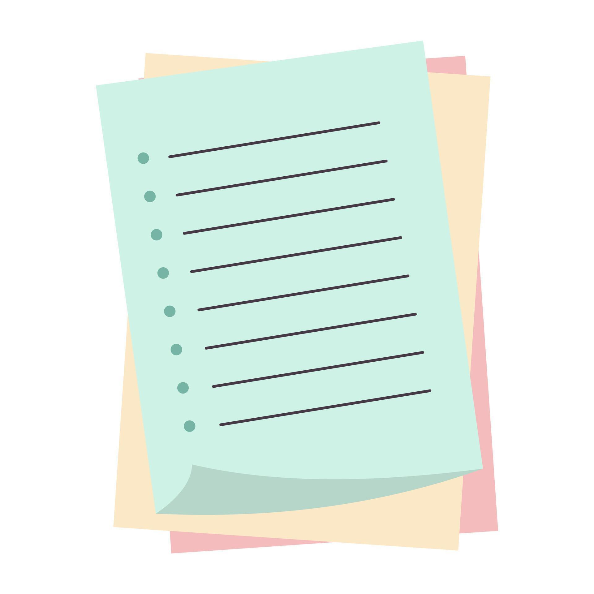 Memo Notepad Paper Sheets Cute Lined Notebook Template For Notes With Curled Corner 46446279