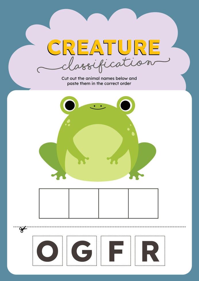 cut and paste animal learning alphabet english language worksheet ...